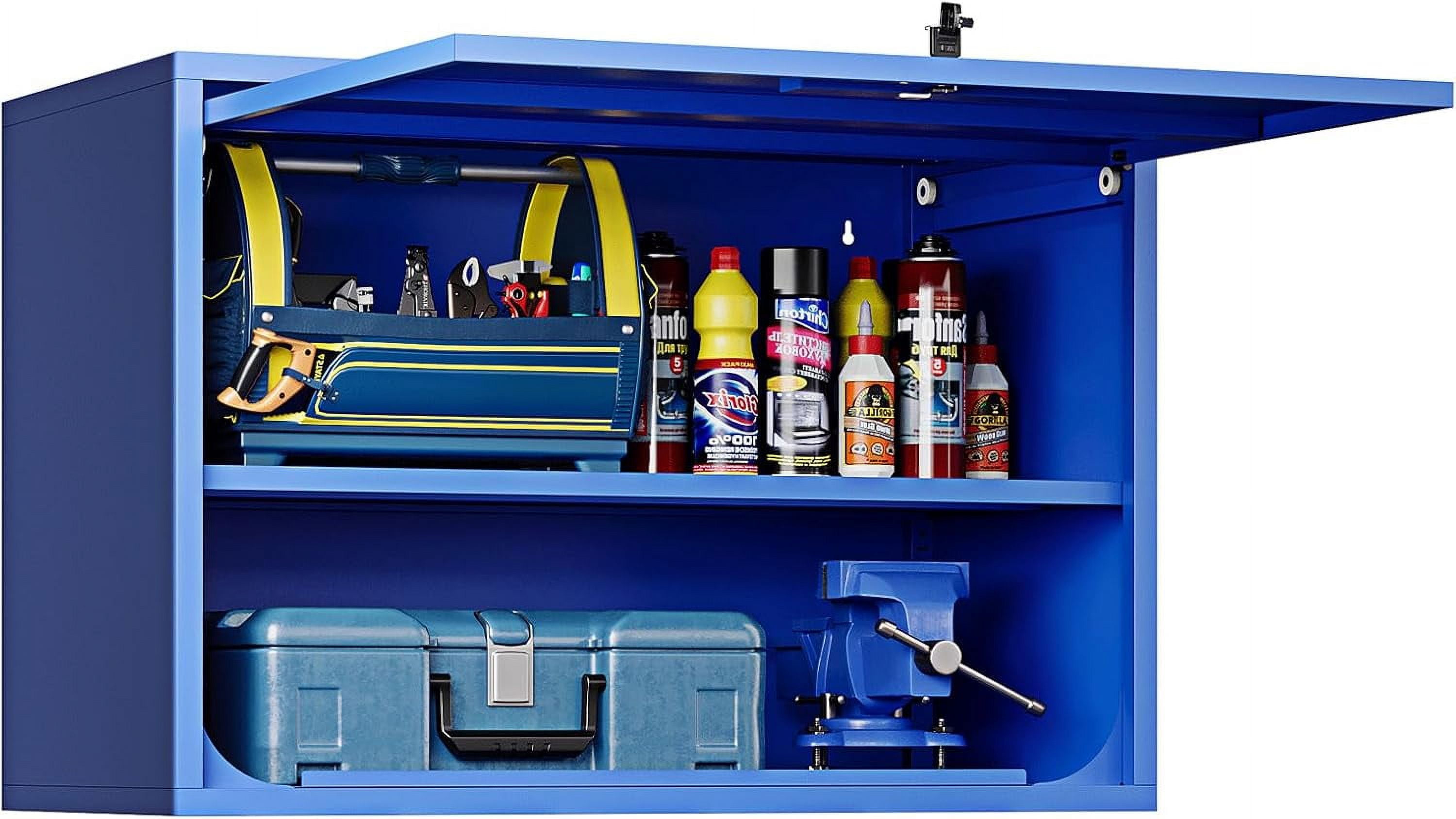 Metal Wall Storage Cabinet 22'' Tall Wall-Mounted Steel Garage Cabinet ...