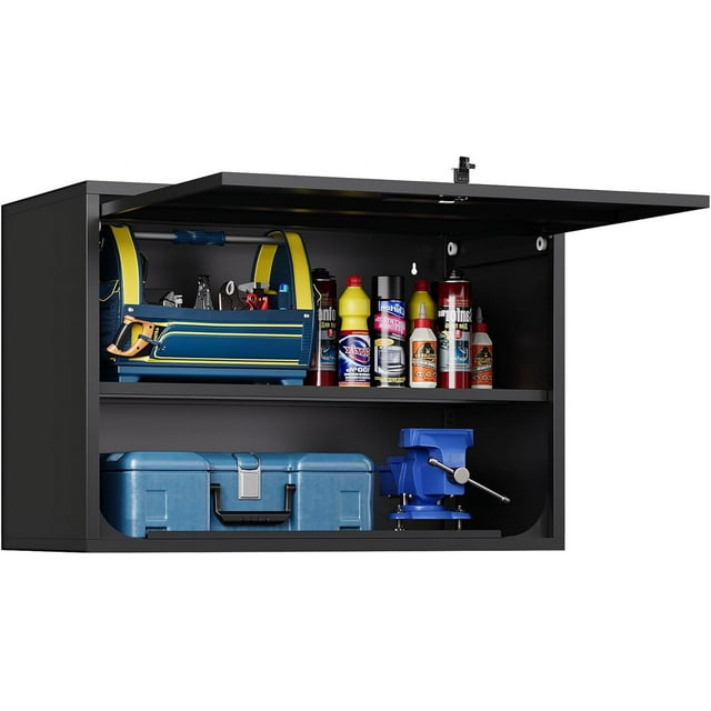 Metal Wall Storage Cabinet Adjustable Shelf 22'' Tall Steel Garage Wall ...
