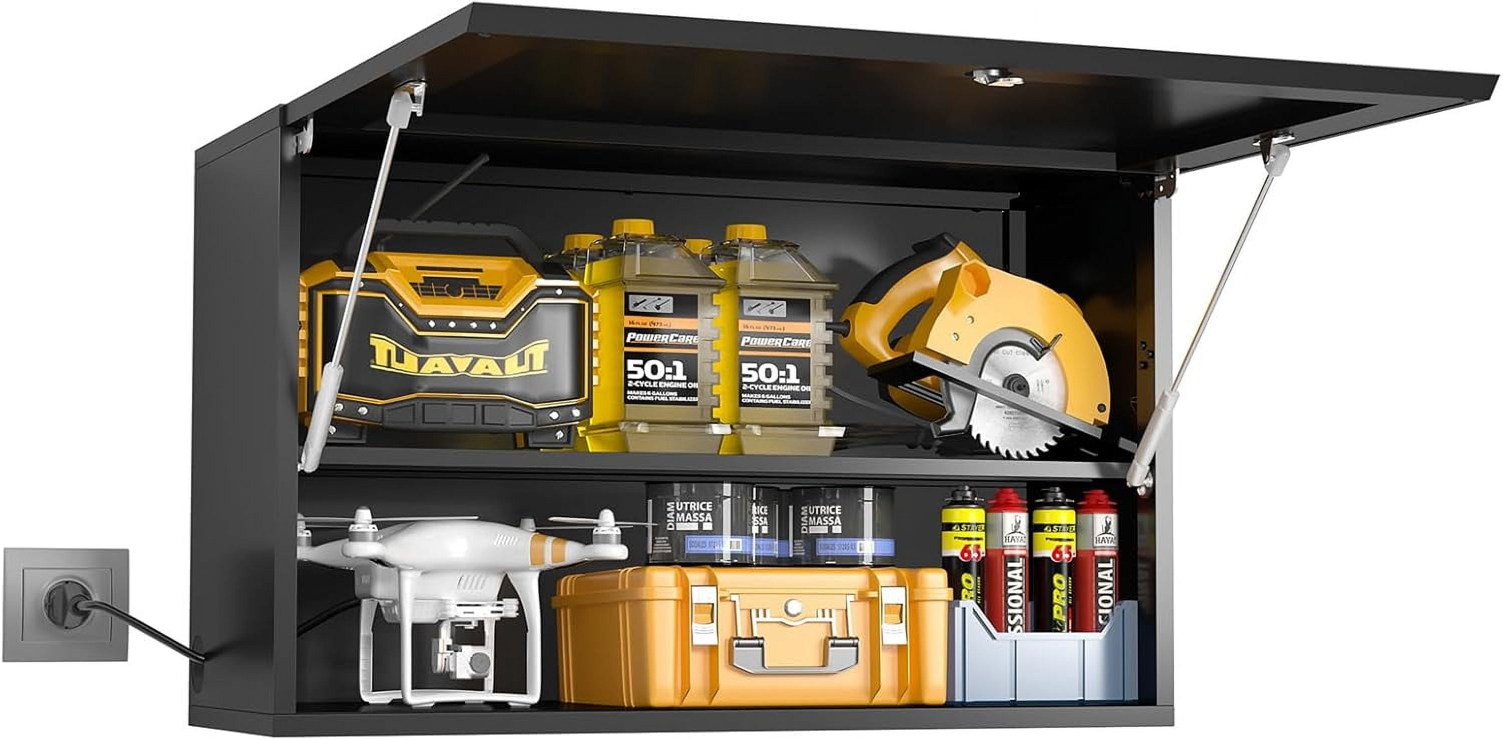 Metal Wall Storage Cabinet with Flip-Up Door Adjustable Shelf Metal ...