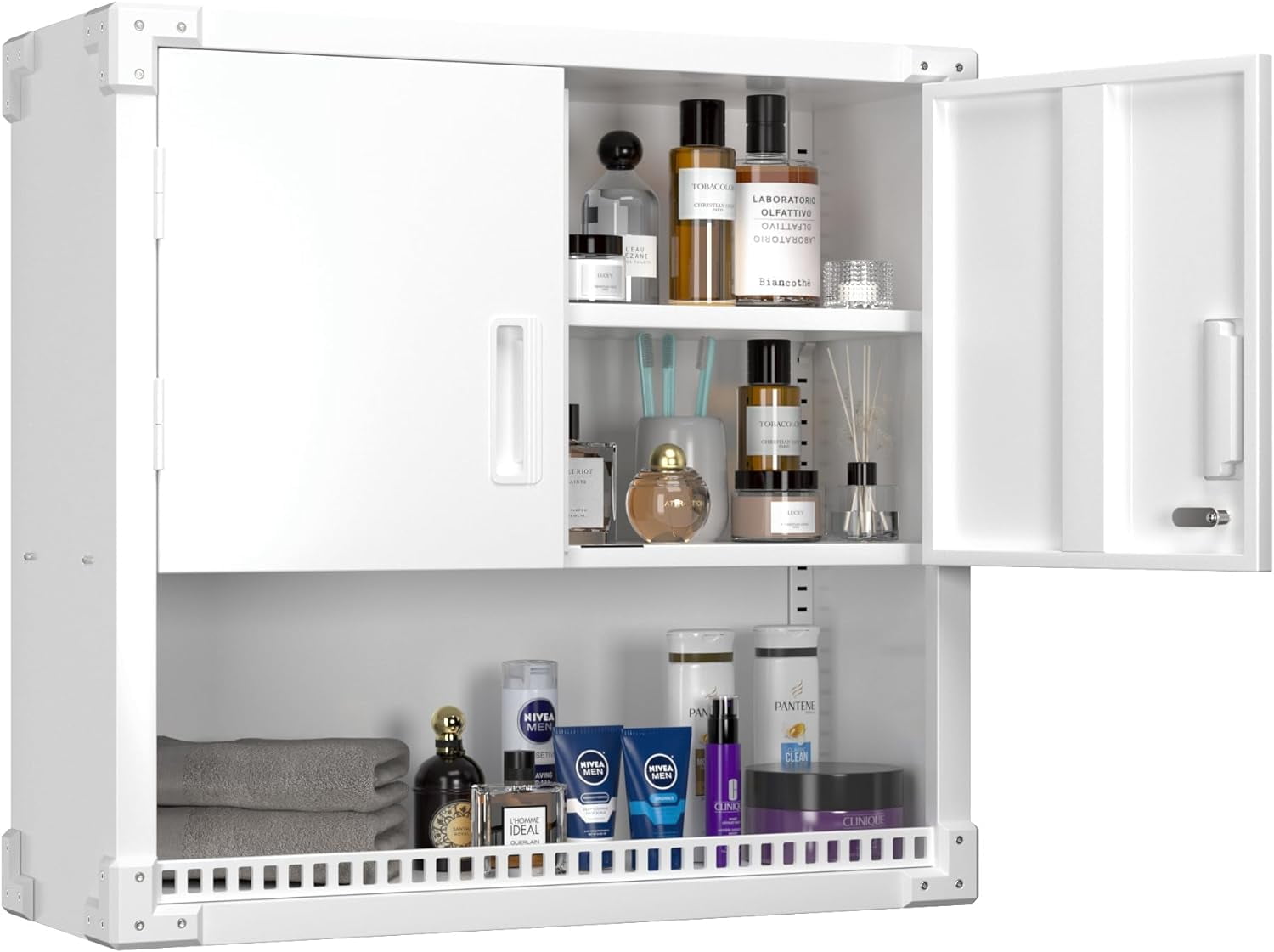 Metal Wall Storage Cabinet with Locking Door and 1 Shelf 1 Opened ...