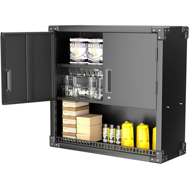 Metal Wall Storage Cabinet with Locking Door and 1 Shelf 1 Opened ...