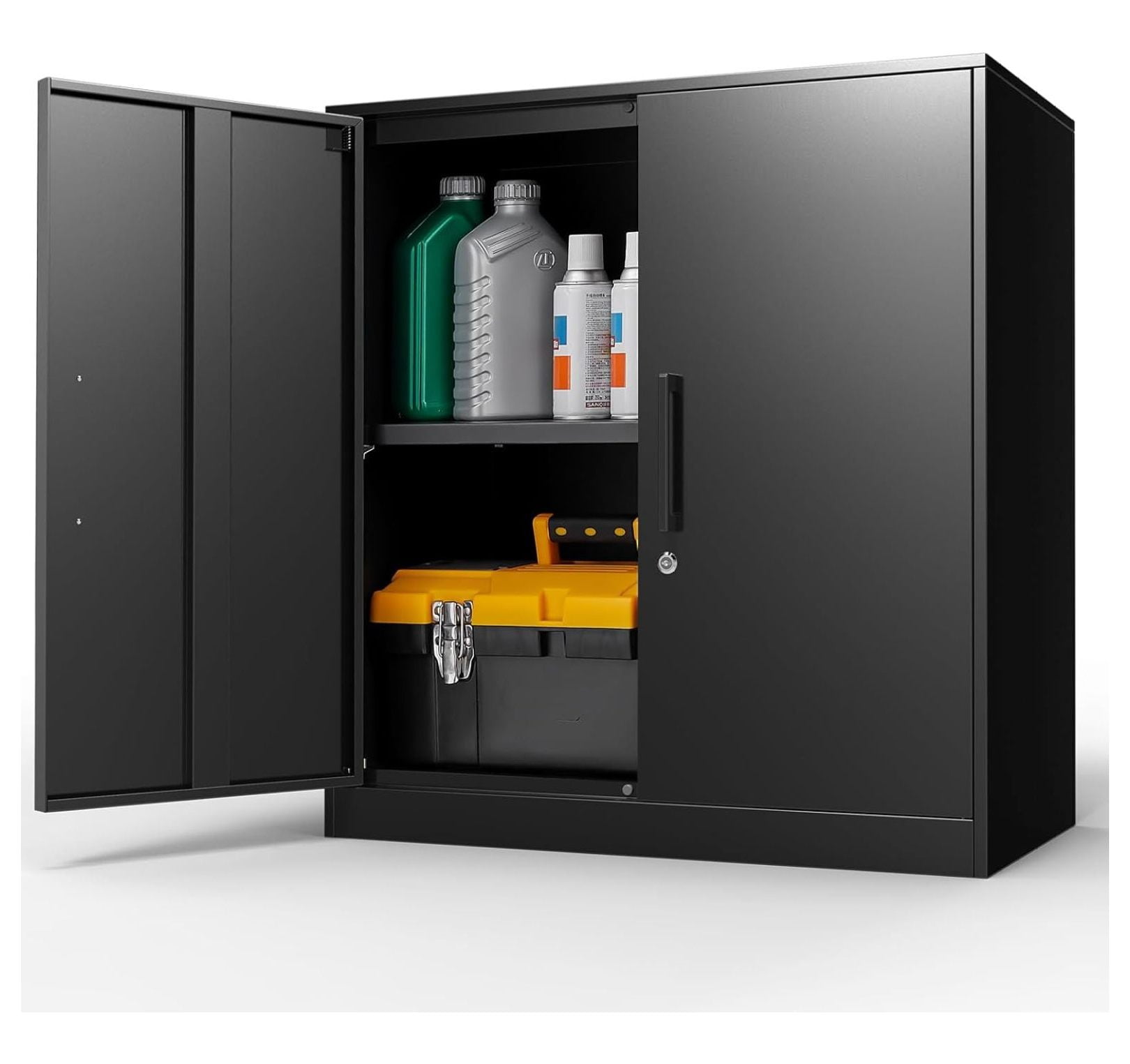Metal Wall Storage Cabinet with Locking Doors and 1 Adjustable Shelf ...