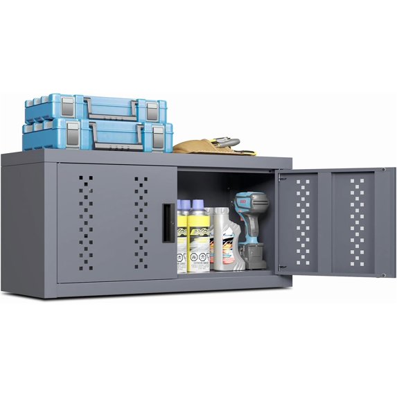 Metal Wall Storage Cabinet Steel Wall Mounted Garage Storage Cabinet ...