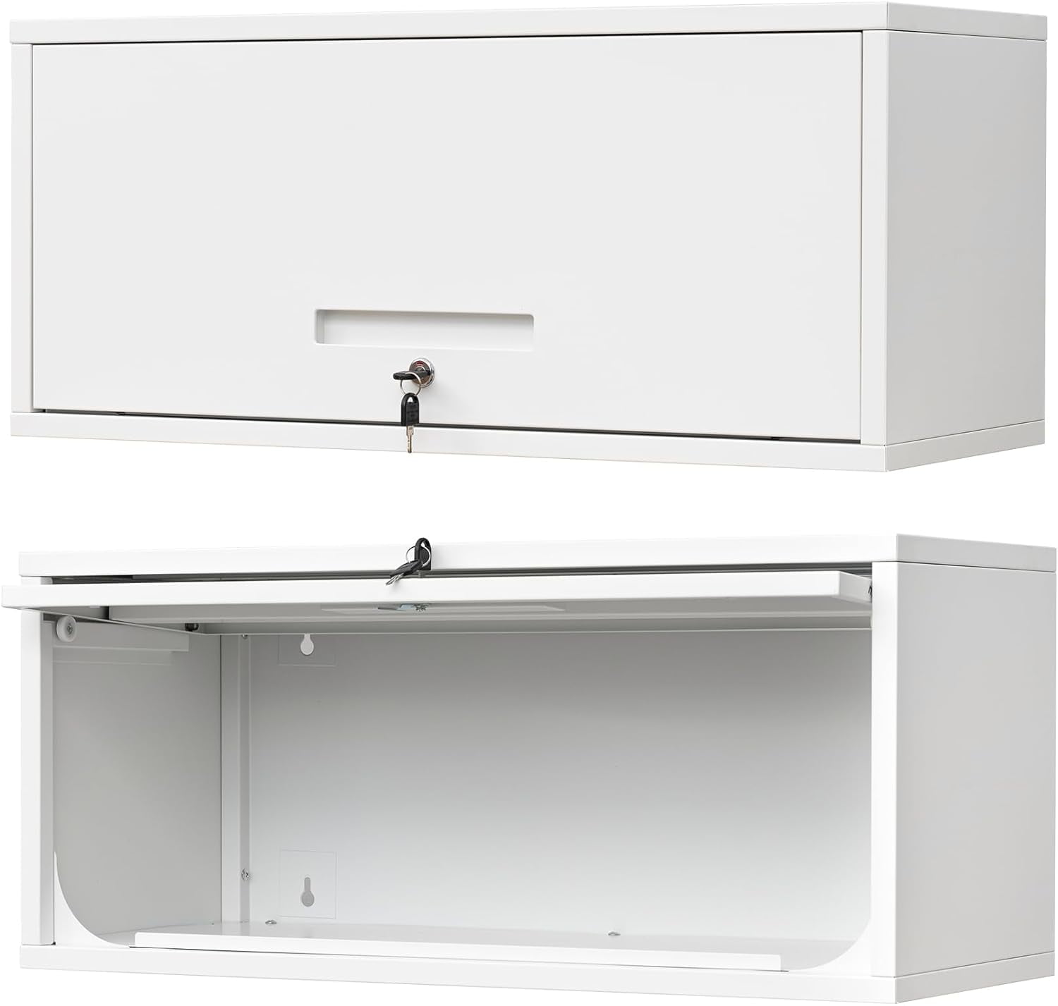 Metal Wall Storage Cabinet with Up-flip Door, Wall-Mounted Storage ...