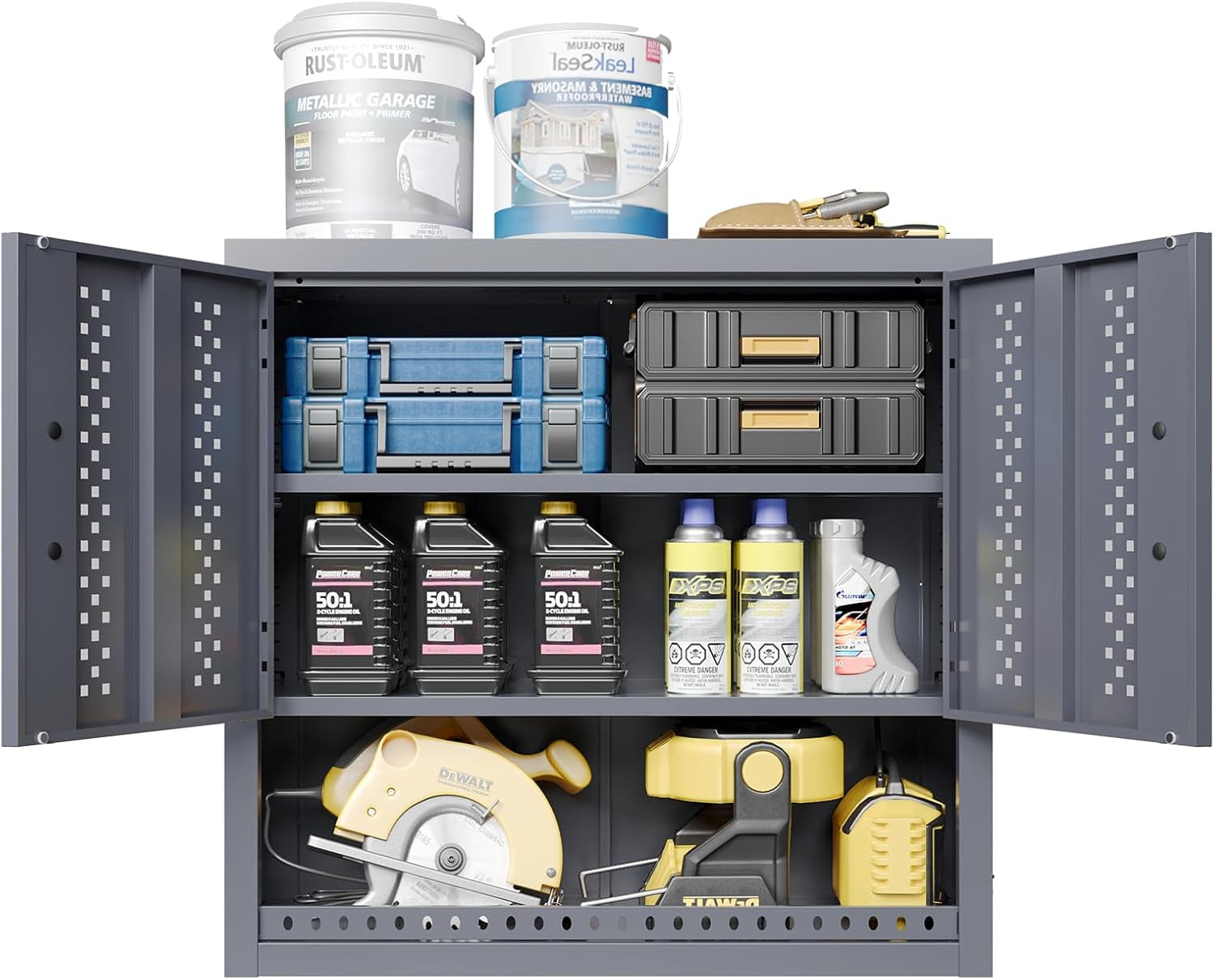 Metal Wall Storage Cabinet with Adjustable Shelf Steel Wall Mounted ...