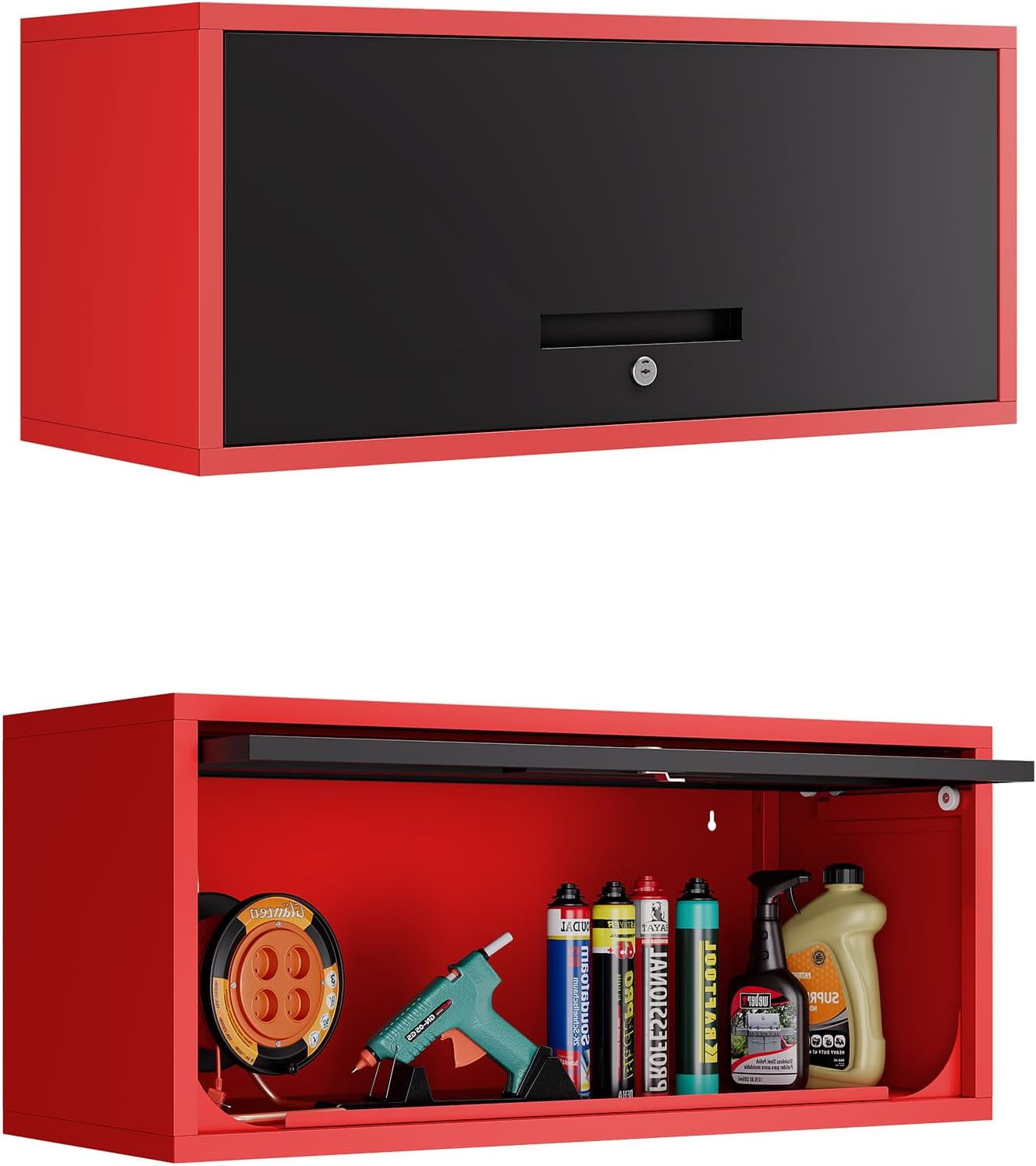 Metal Wall Storage Cabinet with Shelving – Hanging Garage Storage ...