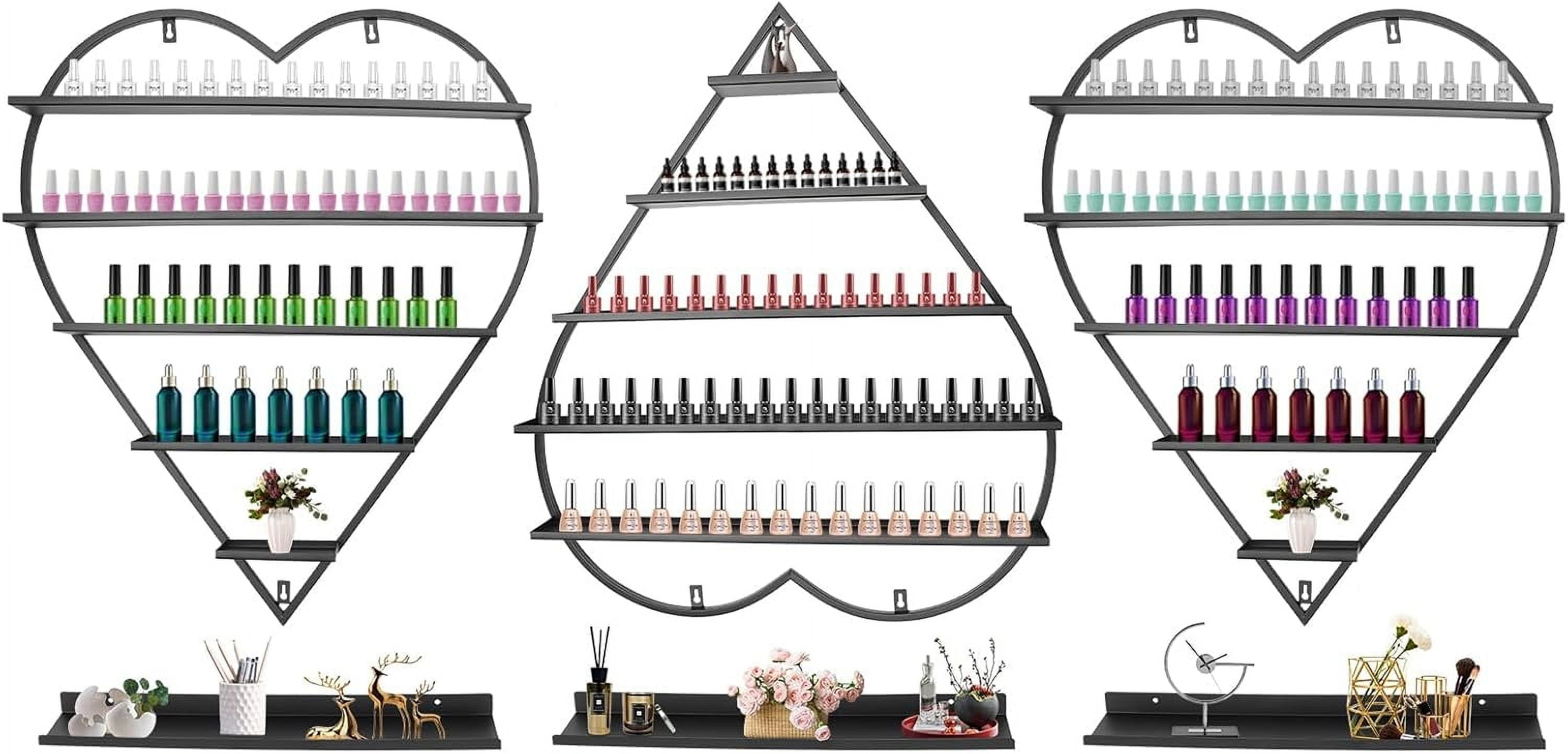 Metal Wall-mounted Nail Polish Storage Racks, Tiers Cosmetic Display ...