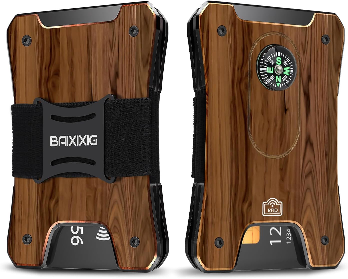 Metal Wallet for Men, Ergonomics Design Money Clip Wallet with Compass ...