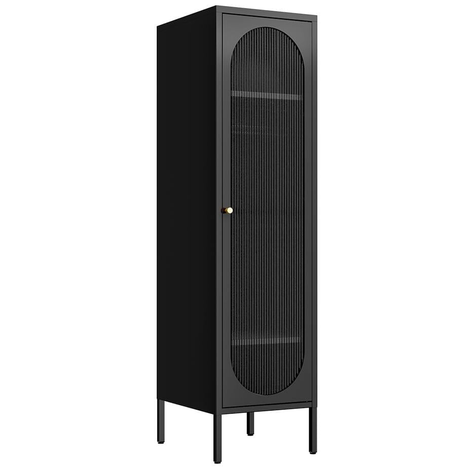Metal Wardrobe Coat Cabinet with Adjustable Shelves and Hanging Rod ...