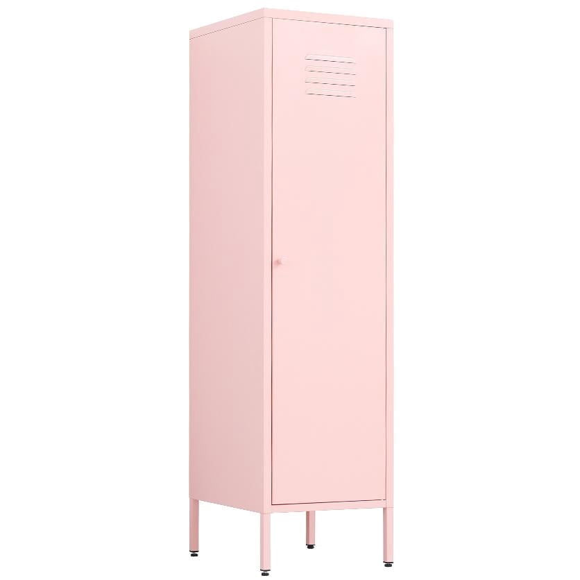 Metal Wardrobe Coat Cabinet with Adjustable Shelves and Hanging Rod ...