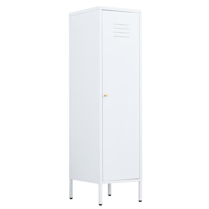 Metal Wardrobe Coat Cabinet with Adjustable Shelves and Hanging Rod ...