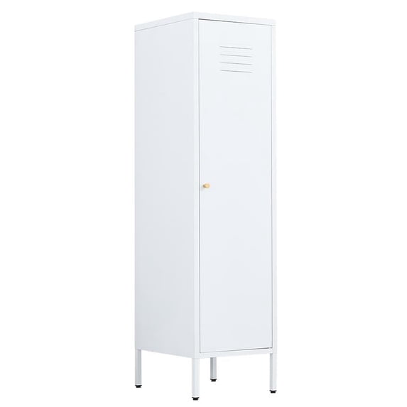 Metal Wardrobe Coat Cabinet with Adjustable Shelves and Hanging Rod ...
