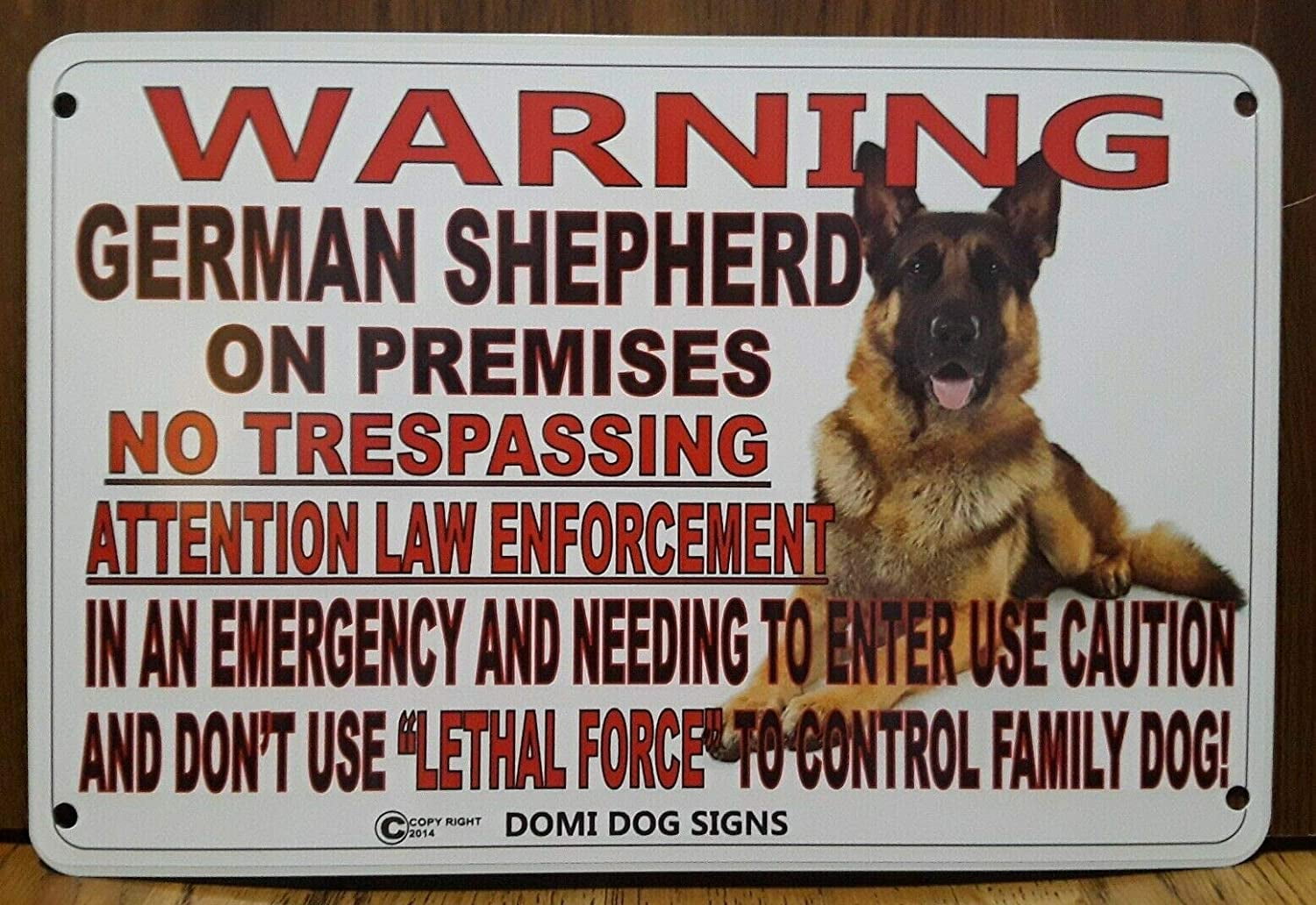 Metal Warning German Shepherd Dog Sign Beware of Dog 8"x12" Guard Dog ...