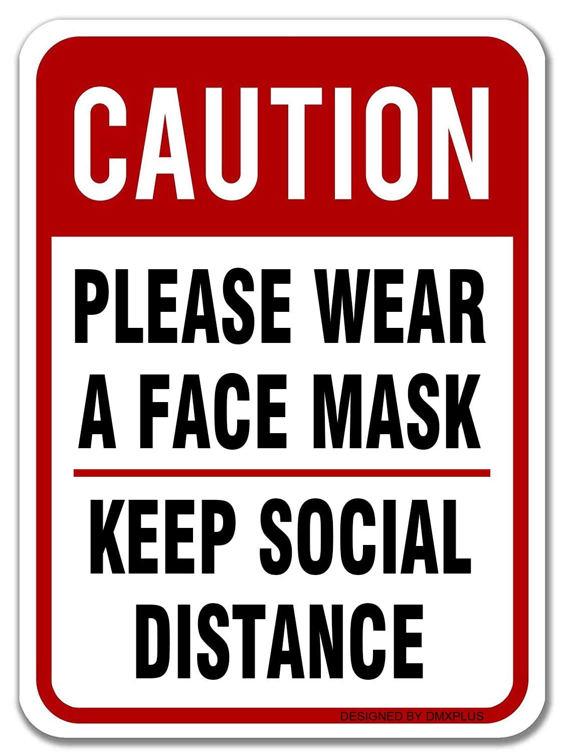 Metal Warning Sign Please Wear a Face Mask Keep Social Distance Notice ...