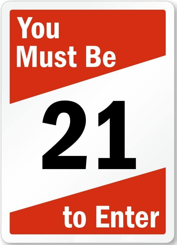 Metal Warning Sign You Must Be 21 to Enter 12 x 8inches Tin Signs ...