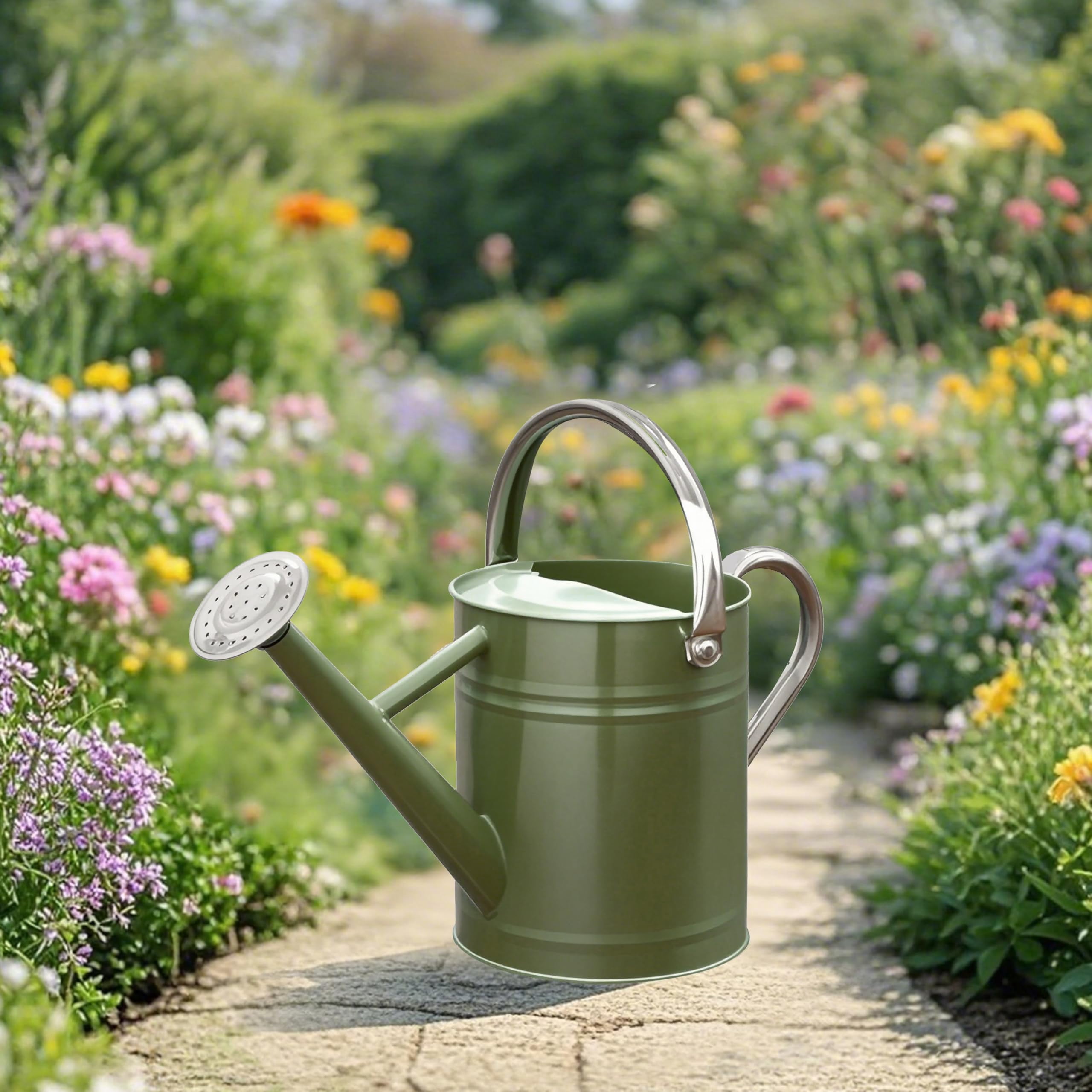 Metal Watering Can, One Gallon Watering Cans Stainless Steel for ...