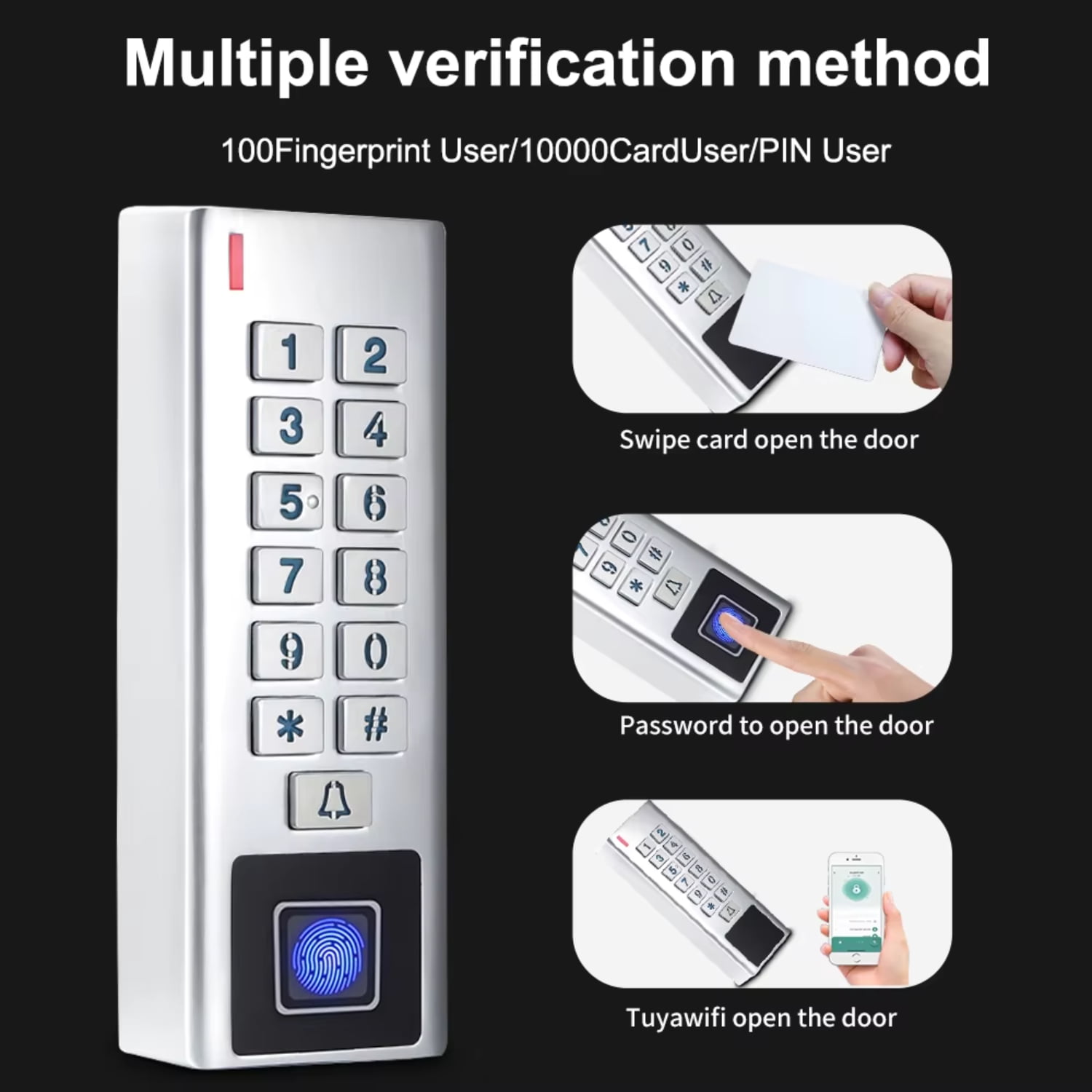 Metal Waterproof WIFI App Biometric Fingerprint Access Controller RFID EM Card Standalone Keypad ...