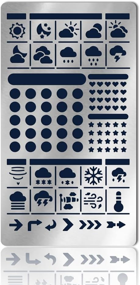 Metal Weather Stencils 3.98x6.97inch Matte Cloudy Rainy Snowy Symbol ...