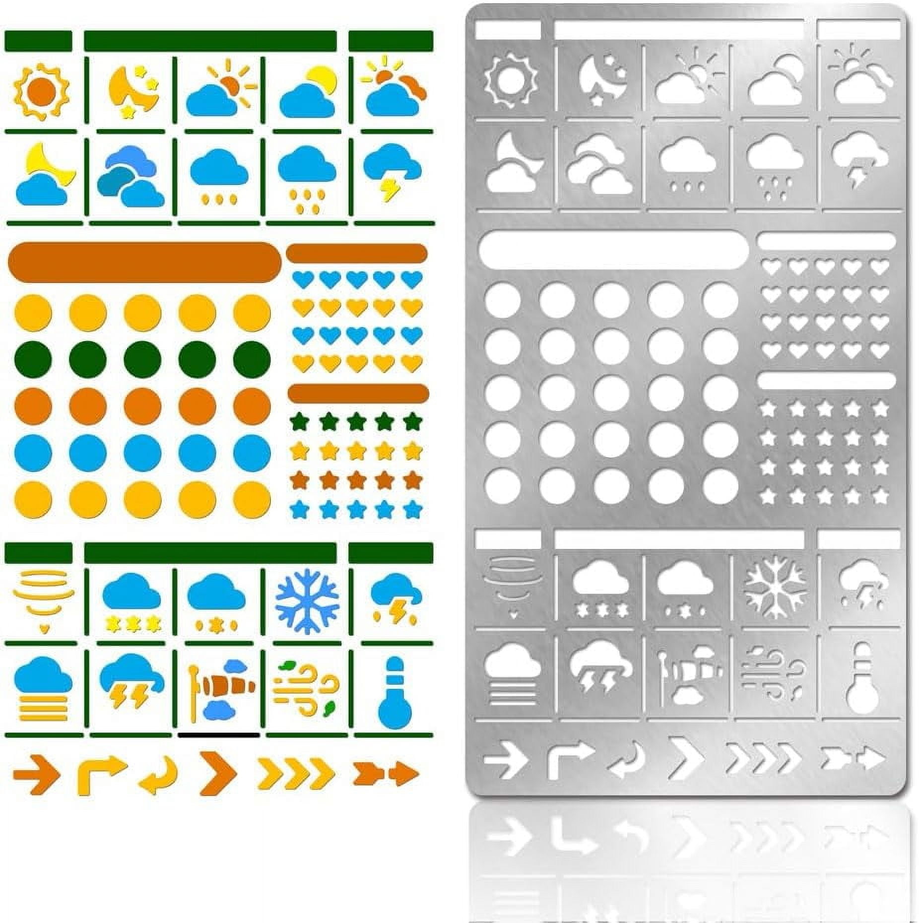 Metal Weather Stencils 3.98x6.97inch Matte Cloudy Rainy Snowy Symbol ...