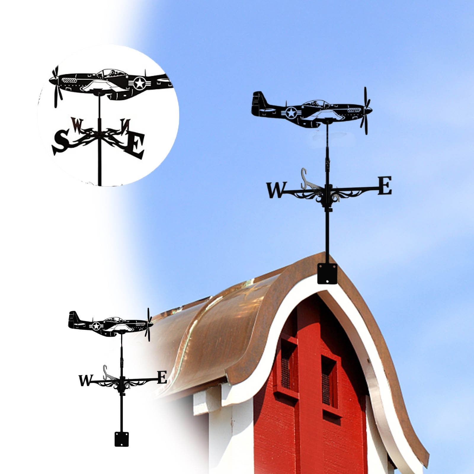 Metal Weather Vane Decoration for Roof Garden Courtyard Garage Barn UV ...