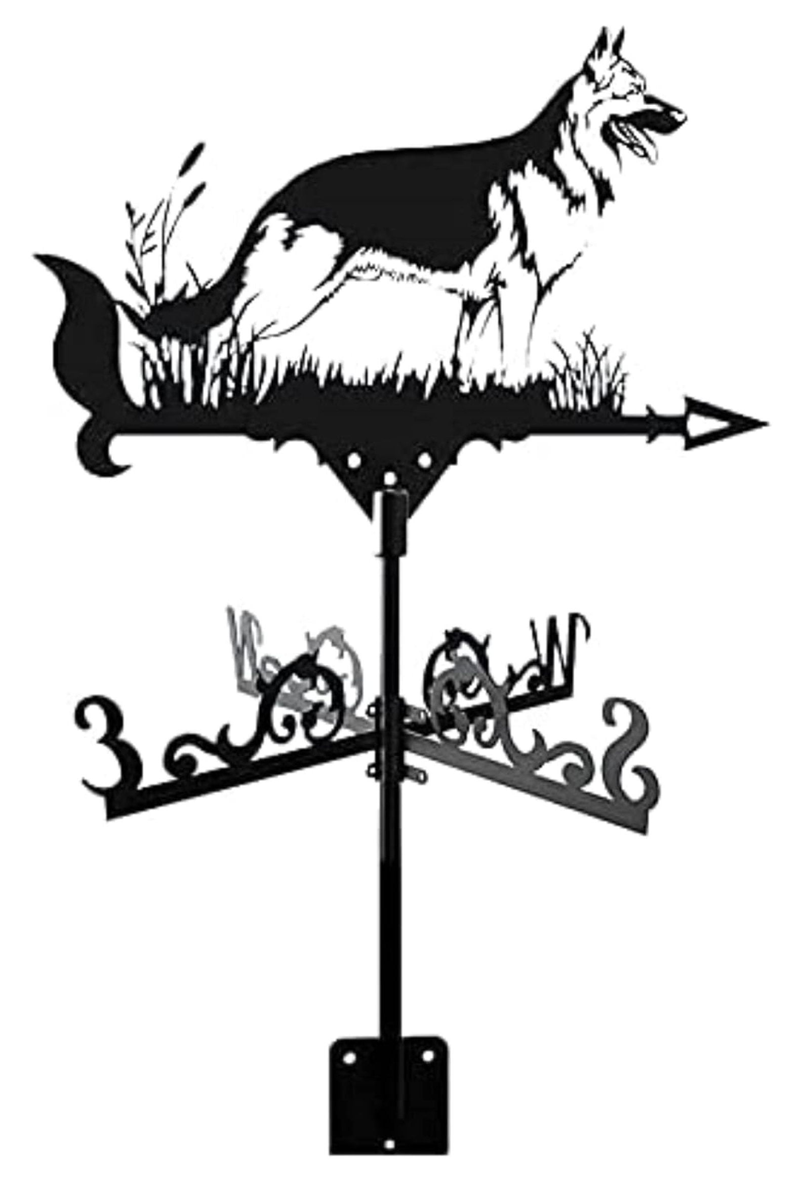 Metal Weather Vane German Shepherd, Farm Scene wind vane Garden Stake ...
