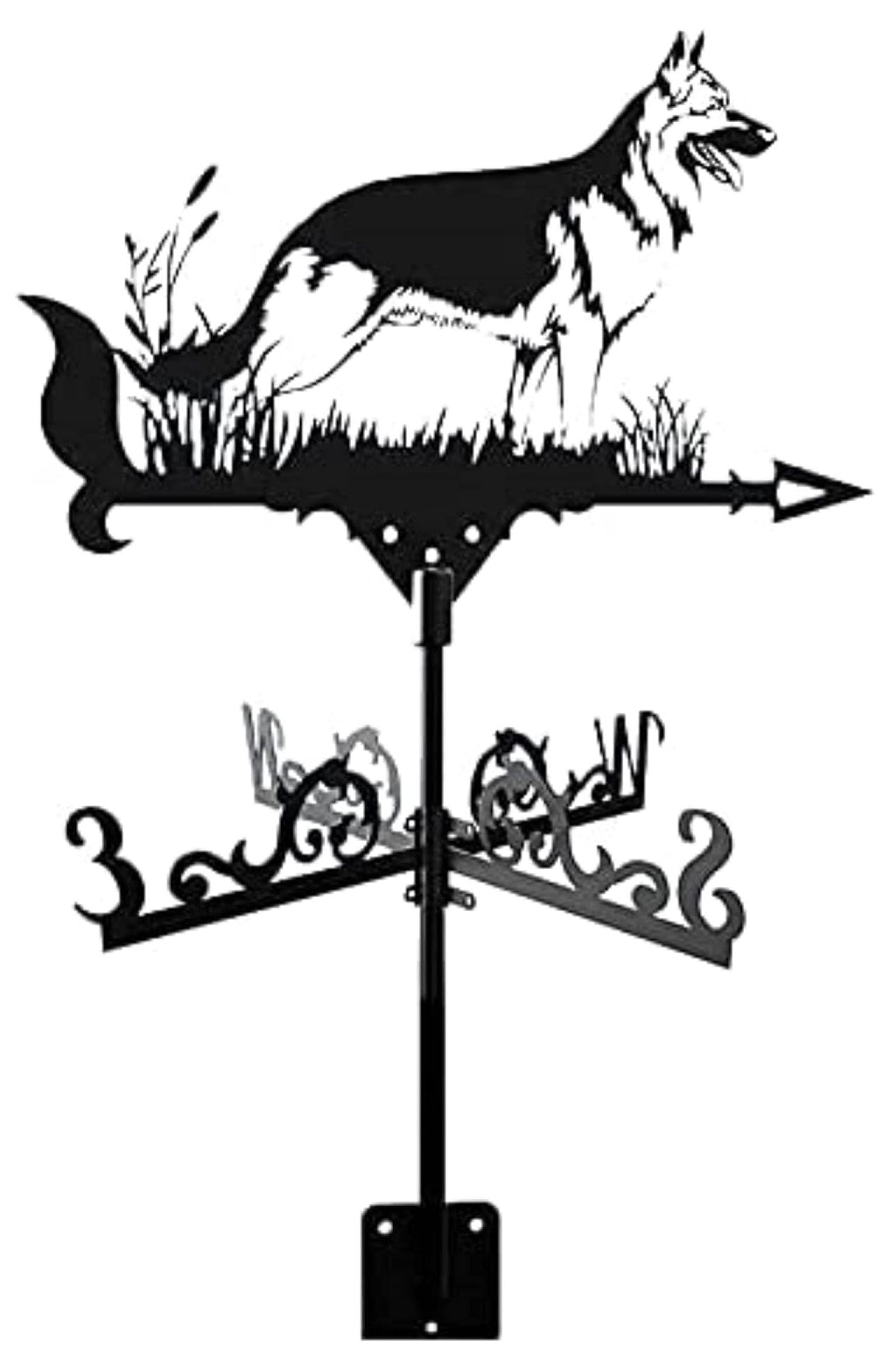 Metal Weather Vane German Shepherd, Farm Scene wind vane Garden Stake ...