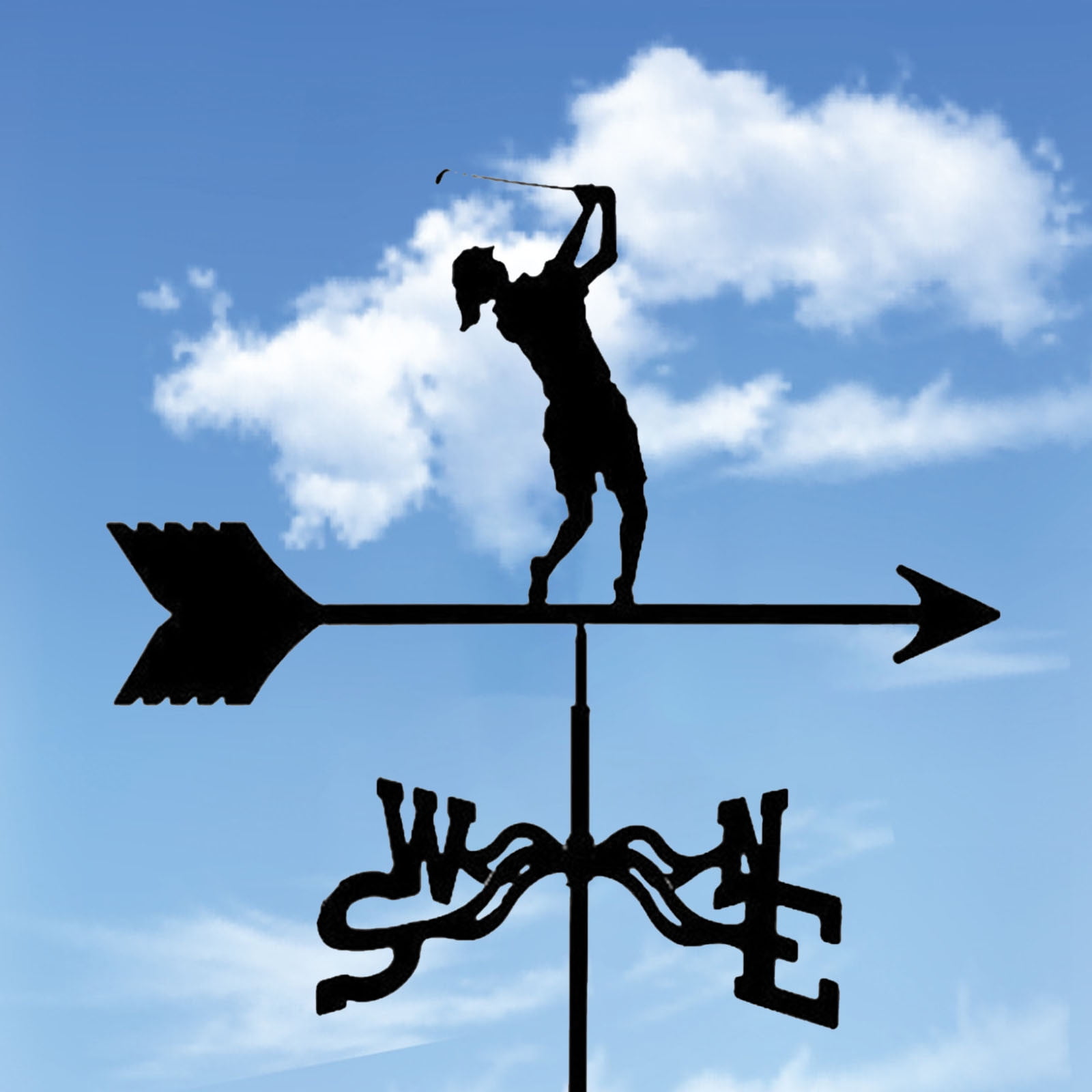 Metal Weather Vane with Ornament - 12.6" Roof Mount Wind Direction ...