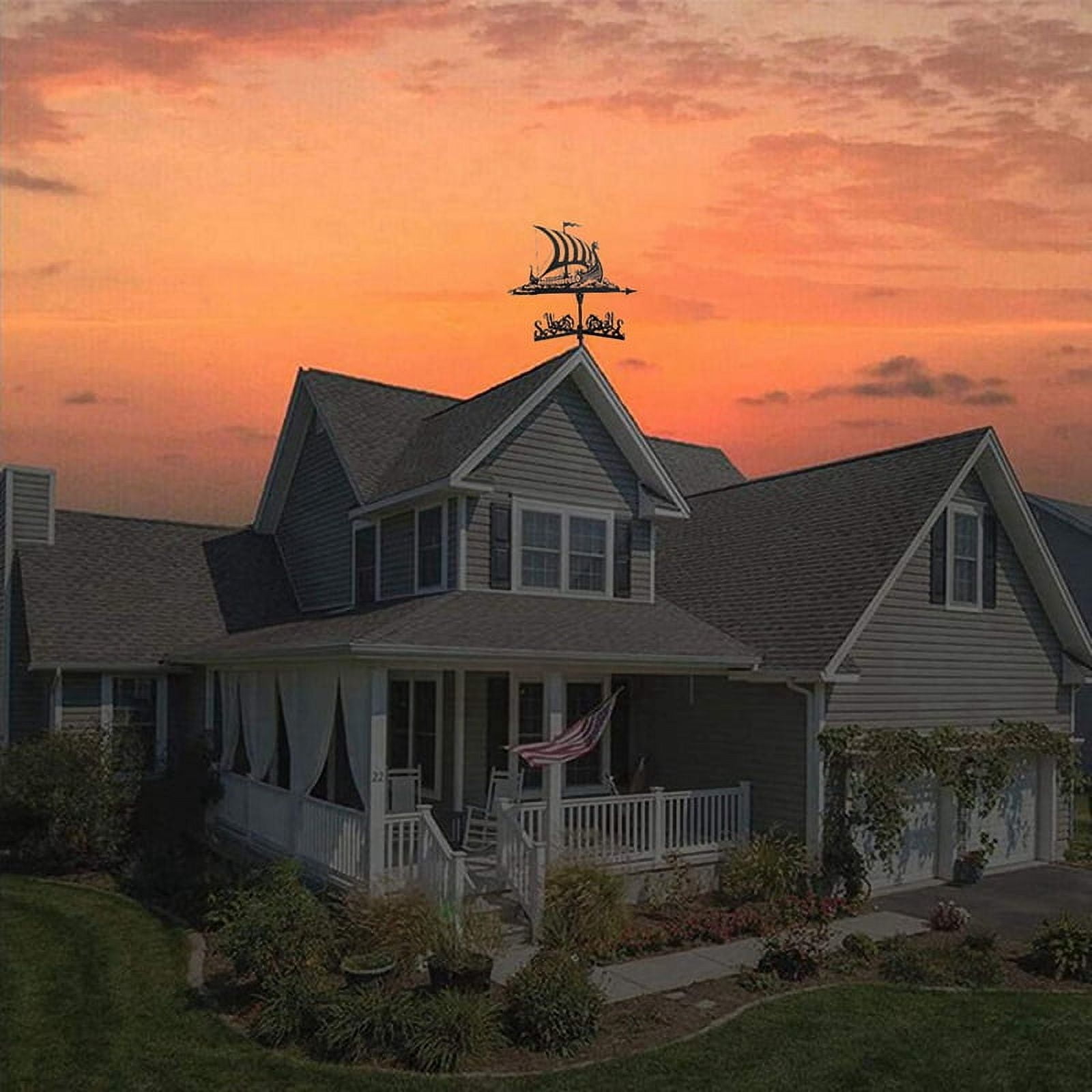 Metal Weather Vane Vintage Pirate Ship Wind Vane Wind Direction ...