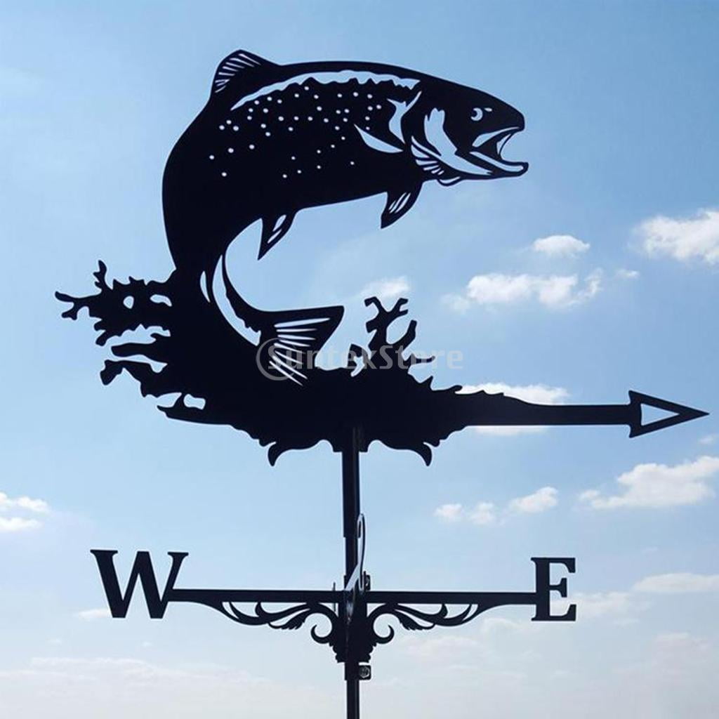Metal Weathervane Roof Mount Weather Vane Ornaments Wind Direction ...