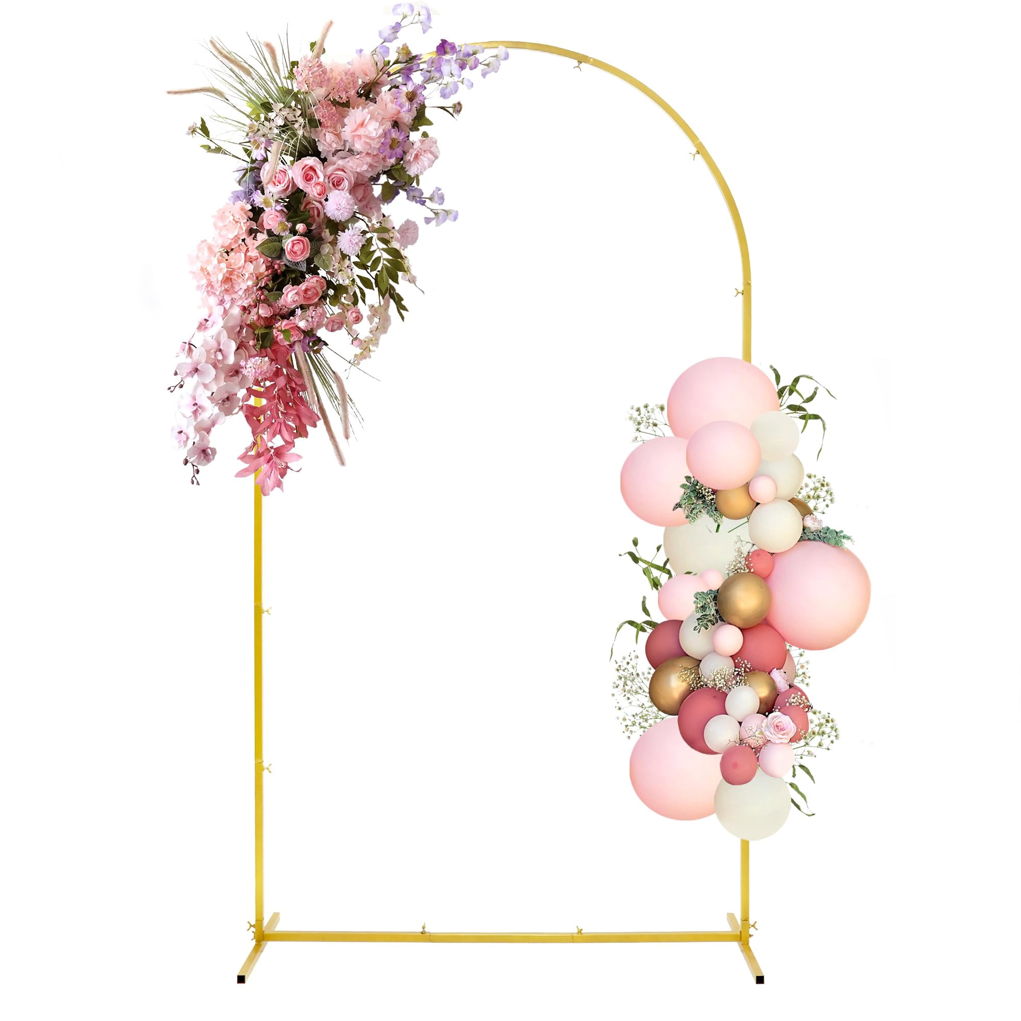 Metal Wedding Arch Backdrop Stand, 7.2FT Gold Balloon Frame Stand ...