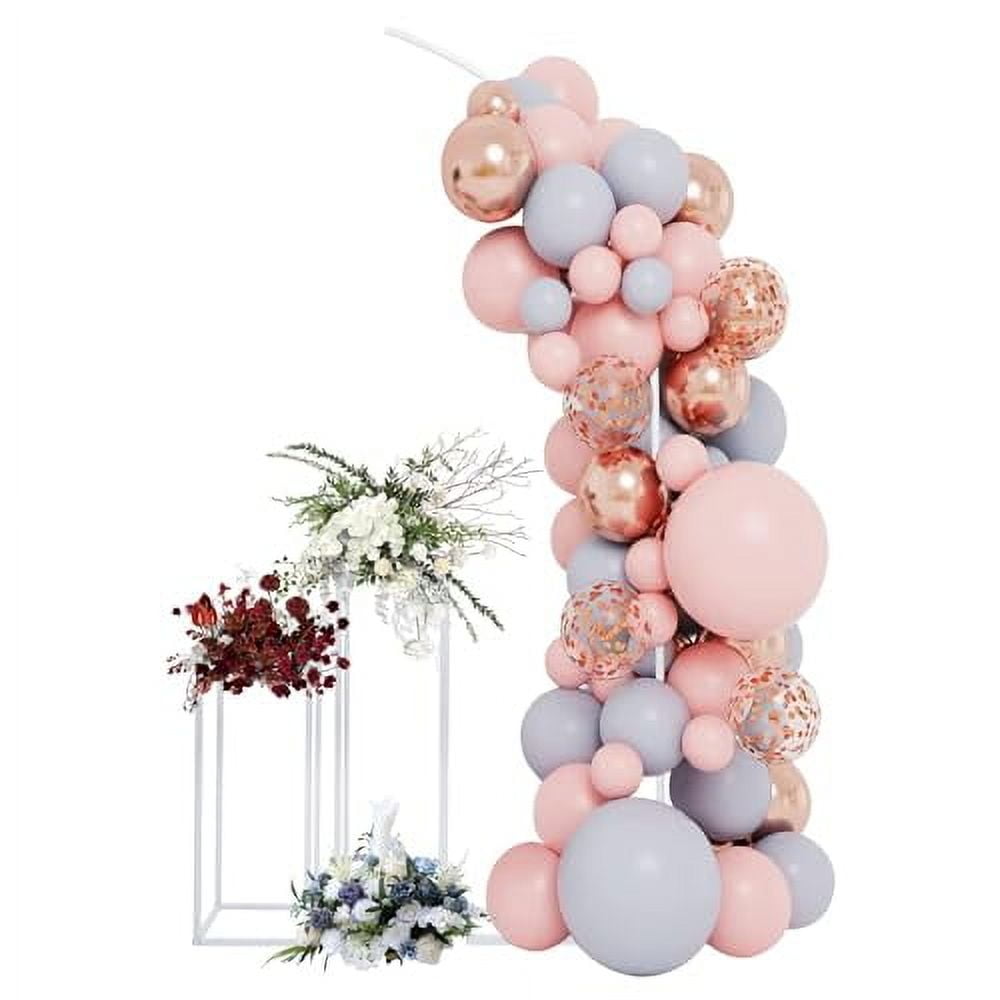 Metal Wedding Arch Backdrop Stand, Half Arch Balloon Stand and 2 Flower ...