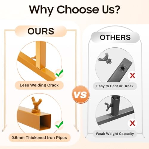 Metal Wedding Arch Backdrop Stand, Heavy Duty 6.6 x 4.9 Feet Square ...