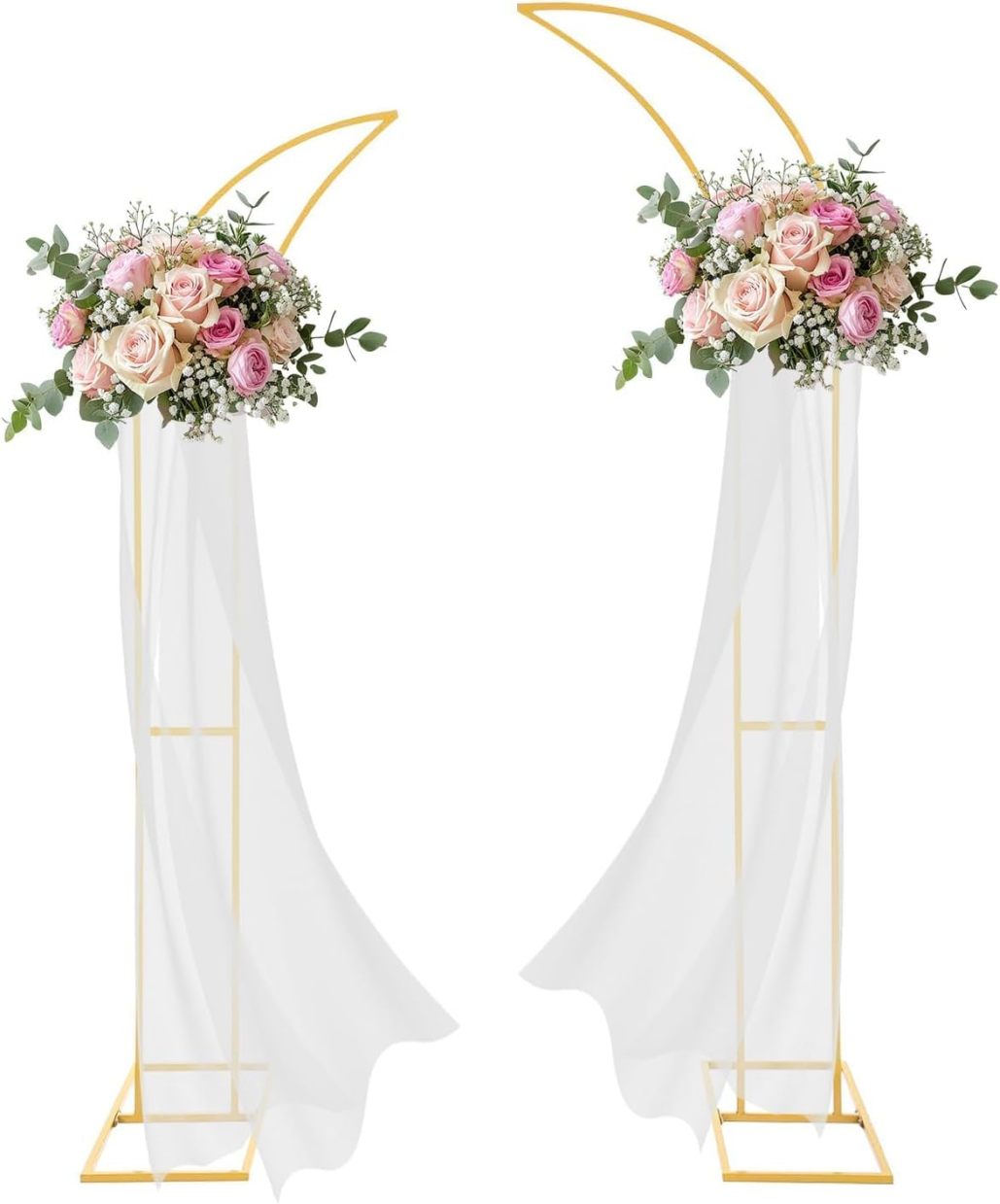 Metal Wedding Arch Stand,Set of 2 Curved Arch Backdrop Stand Wedding ...