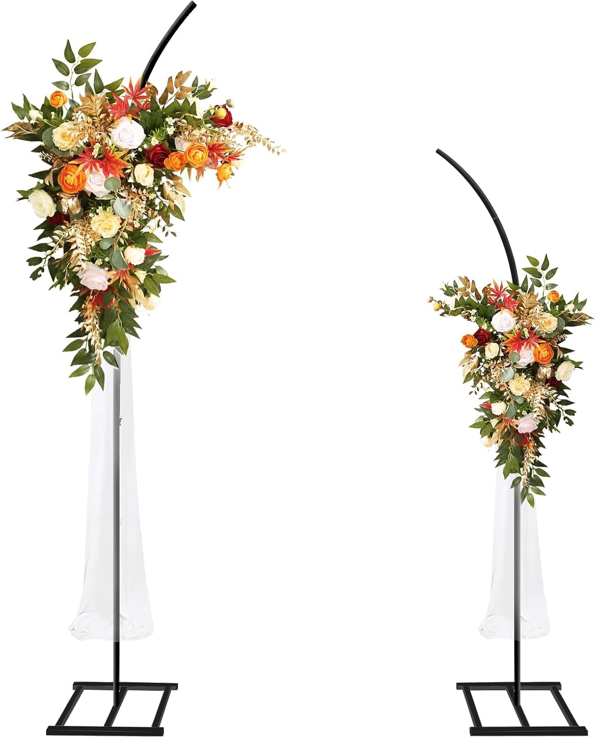 Metal Wedding Arch Stand,Set of 2 Gold Curved Top Arch Backdrop Stand ...