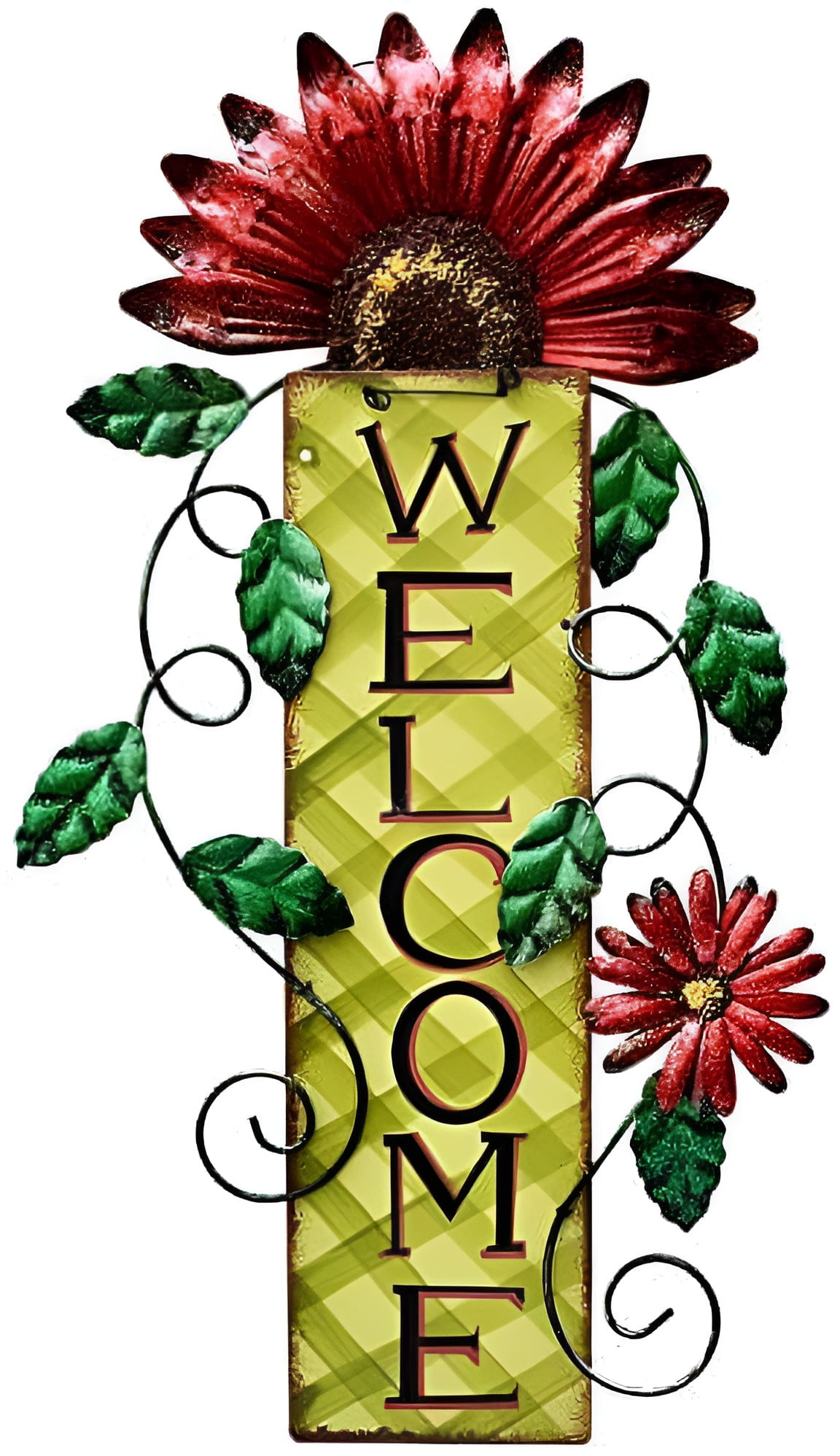 Metal Welcome Sign Daisy Hanging Signs for Front Door Indoor Outdoor ...
