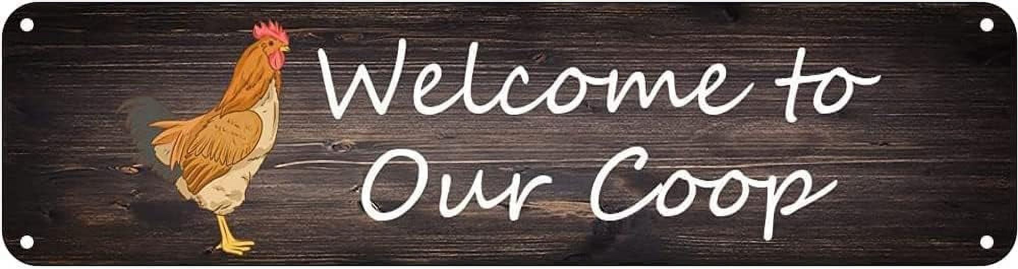 Metal Welcome to Our Coop Chicken Vintage Retro Tin Art Plaque for ...