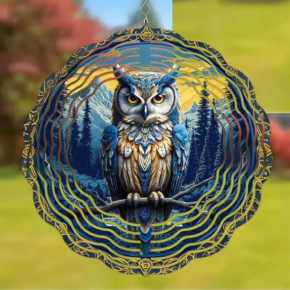 Metal Wind Chime Owl Outdoor Pendant Garden Hanging Decoration ...