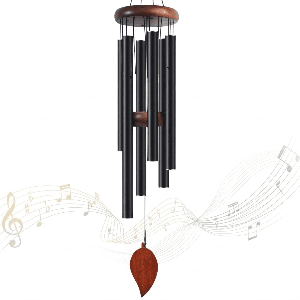 Metal Wind Chimes Outdoor Deep Tone, 6 Tubes Musical Windchime with ...