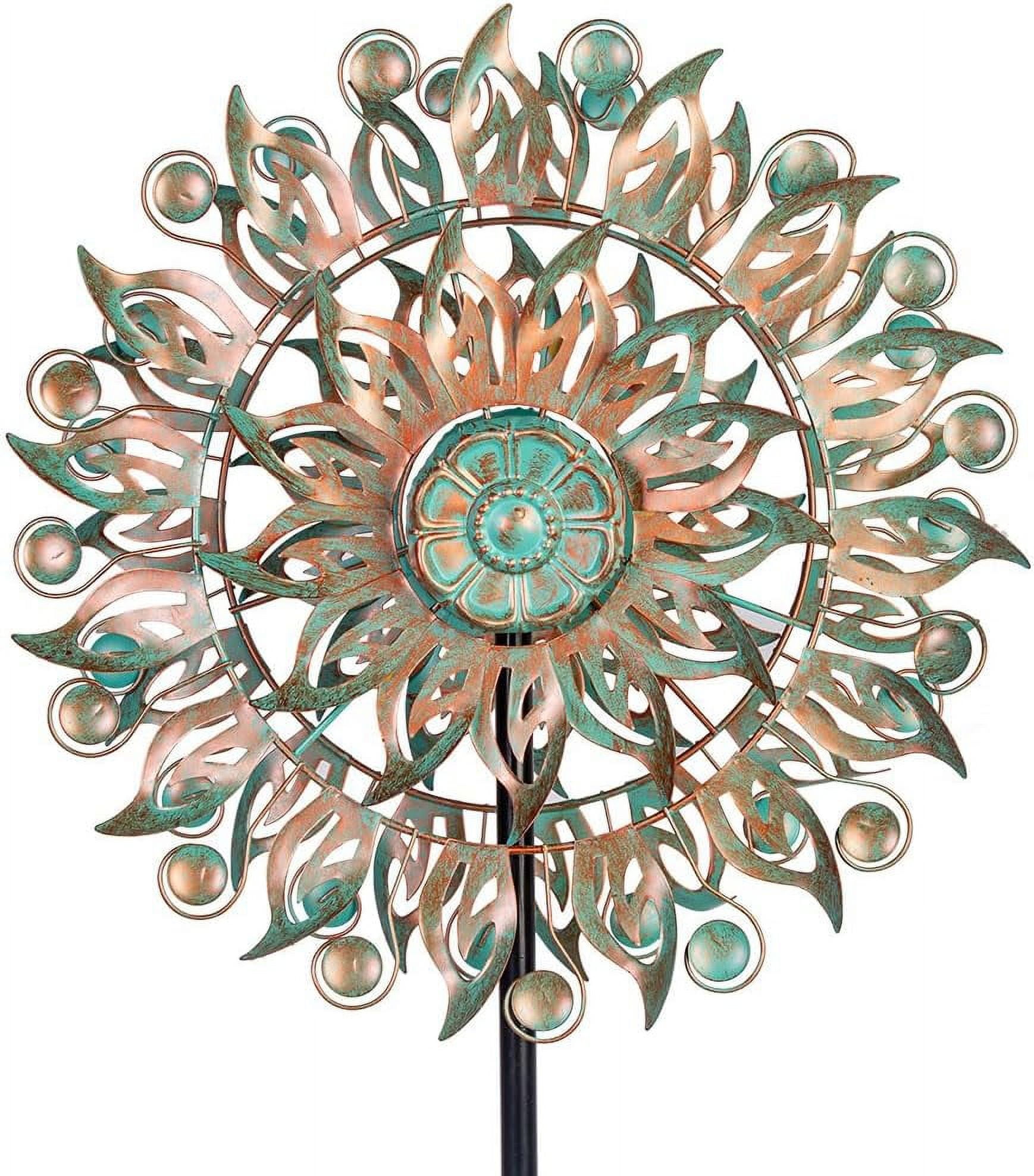 Metal Wind Spinner, 16.5" Dia *64" Tall Large Wind Spinners Outdoor, 5 ...