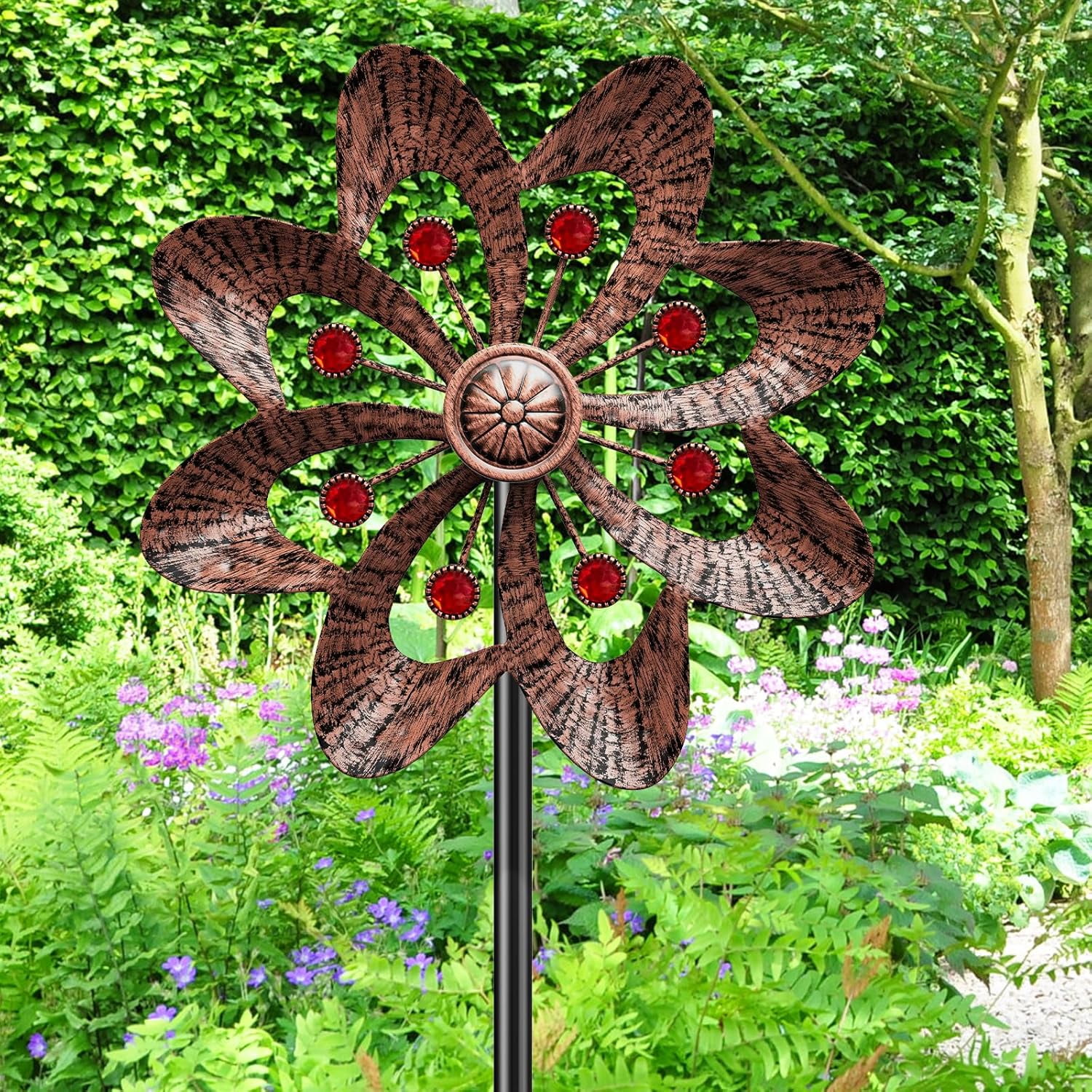 Metal Wind Spinners Outdoor, 360° Wind Sculpture Spinner with Metal ...