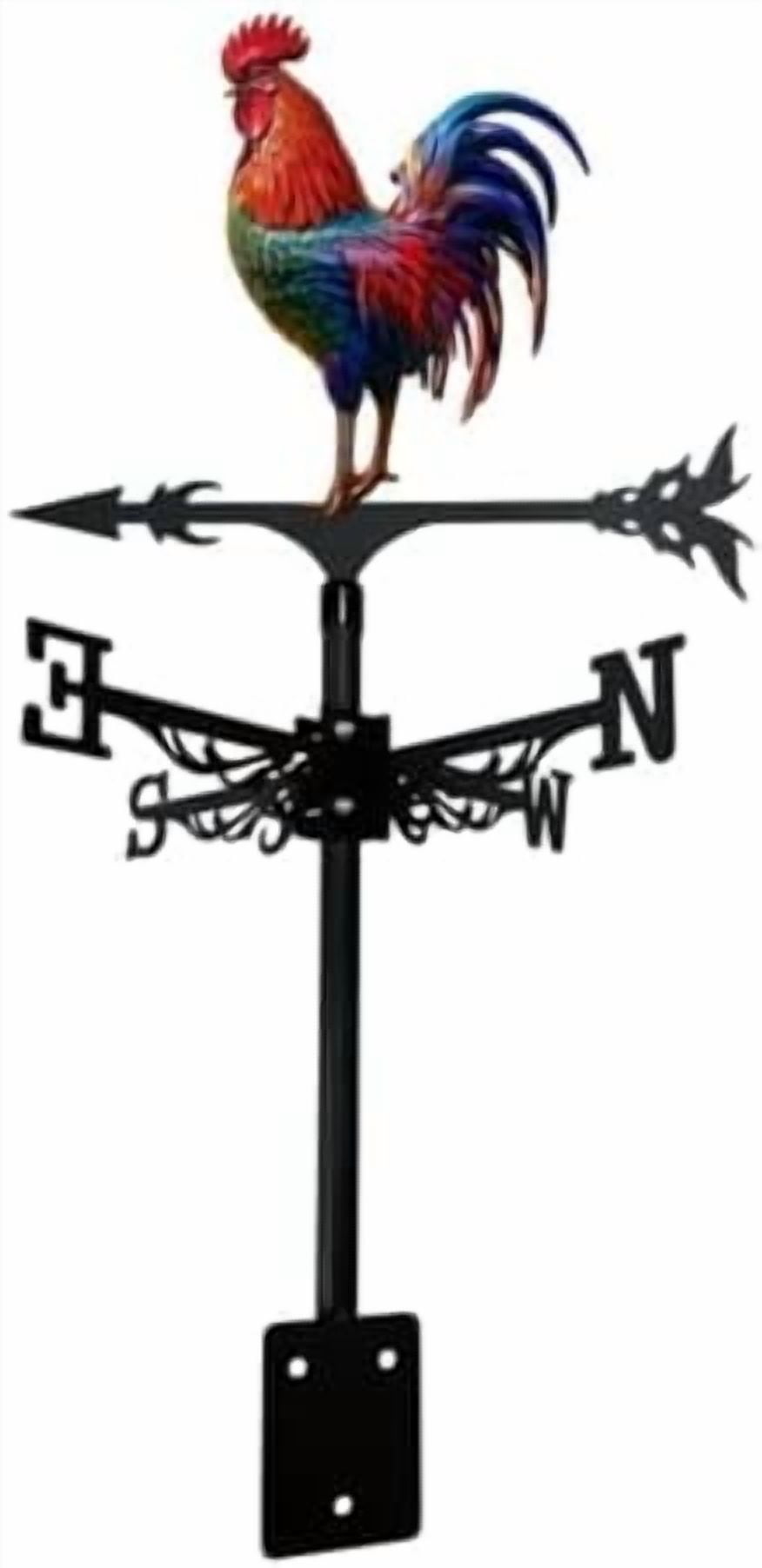 Metal Wind Vane Ornament Courtyard Garden Lawn Wrought Iron Rooster ...