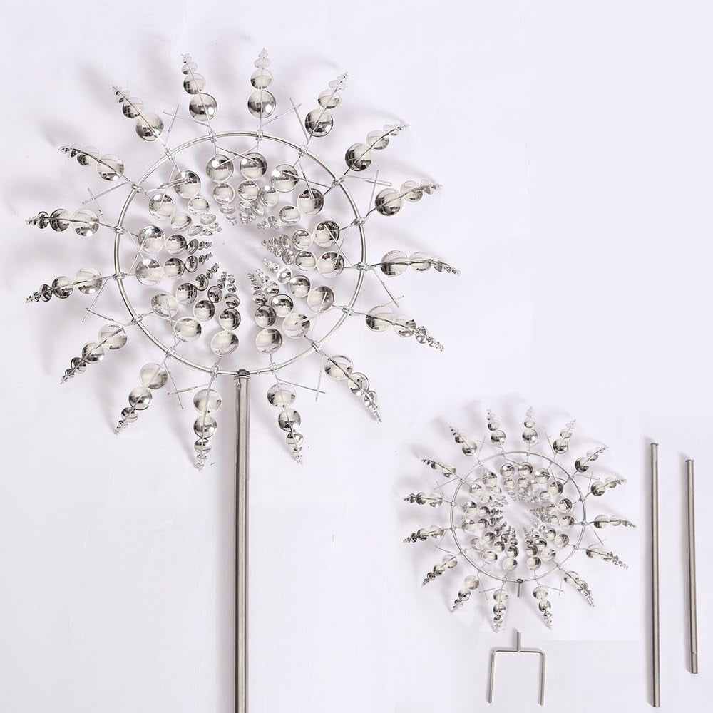 Metal Windmill,3D Sunflower Magic and Uniqu Wind Dynamics Spinner, 360 ...