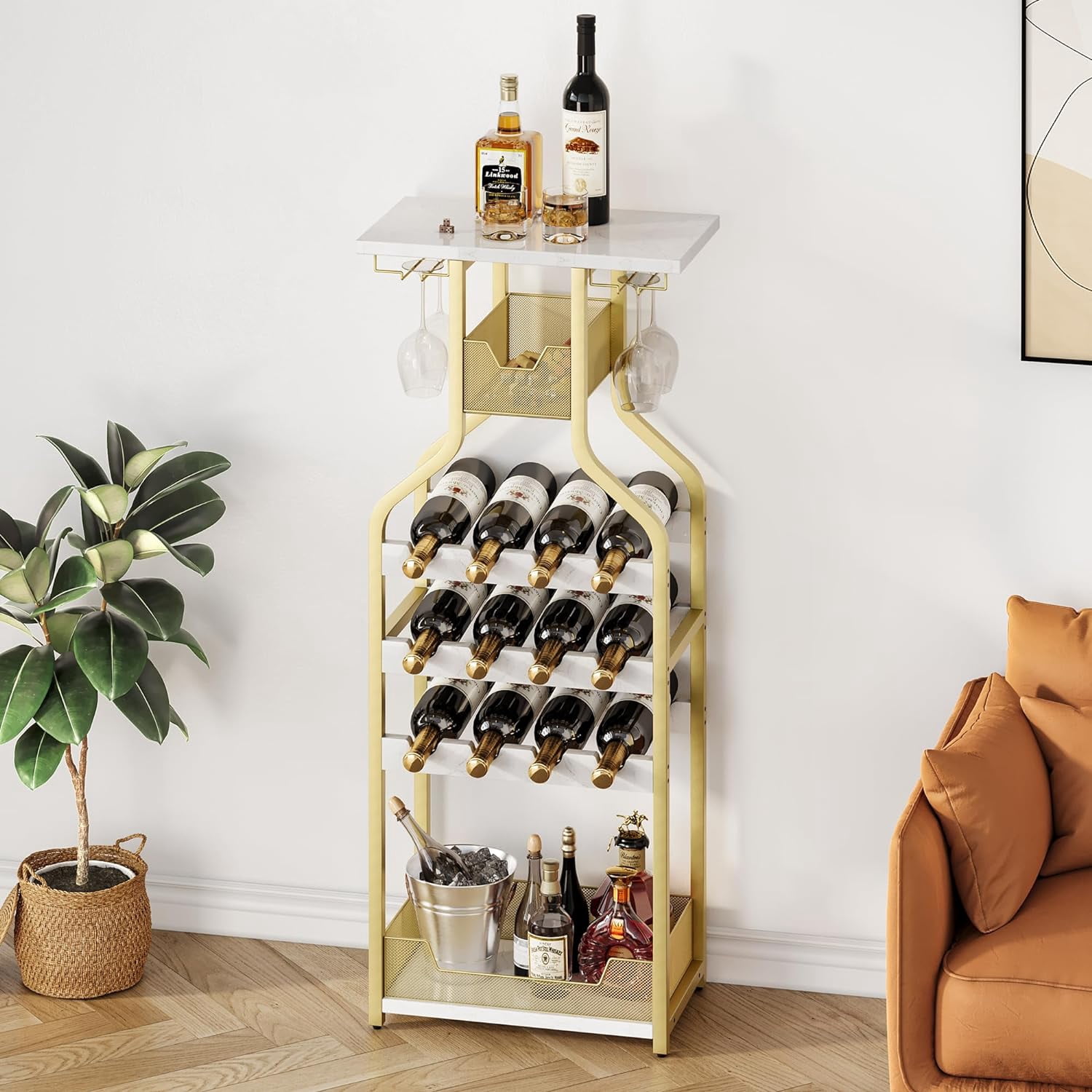 Metal Wine Rack Wine Bottle Holders Stands Freestanding Floor,Wine ...
