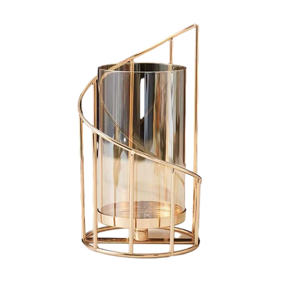 Metal Wire Candle Holder, Glass Pillar Candle Holders Tea Light ...