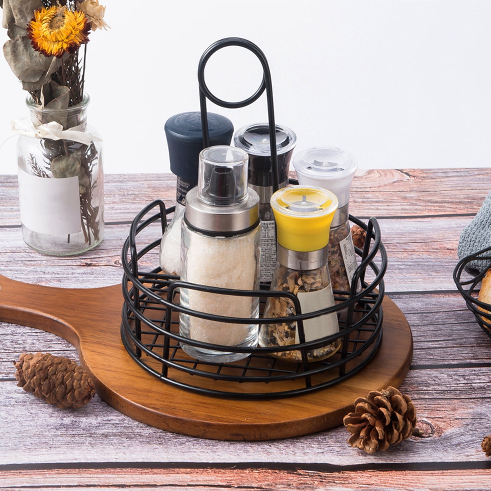 Metal Wire Condiment Bottle Holder, Restaurant Desktop Condiment Bottle ...