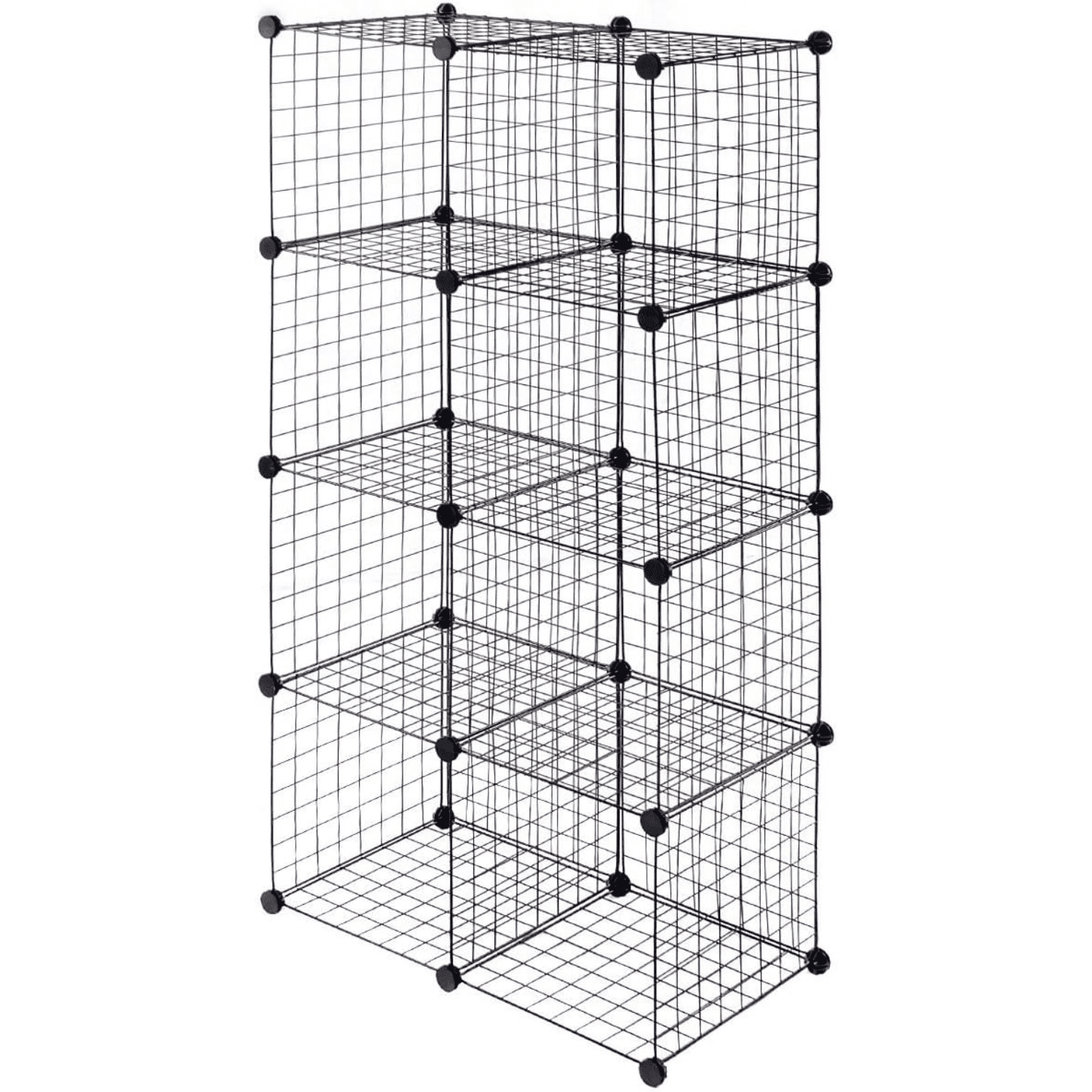 Metal Wire Cube 12-Cube Stackable Free Standing Cubby Organizer Modular ...