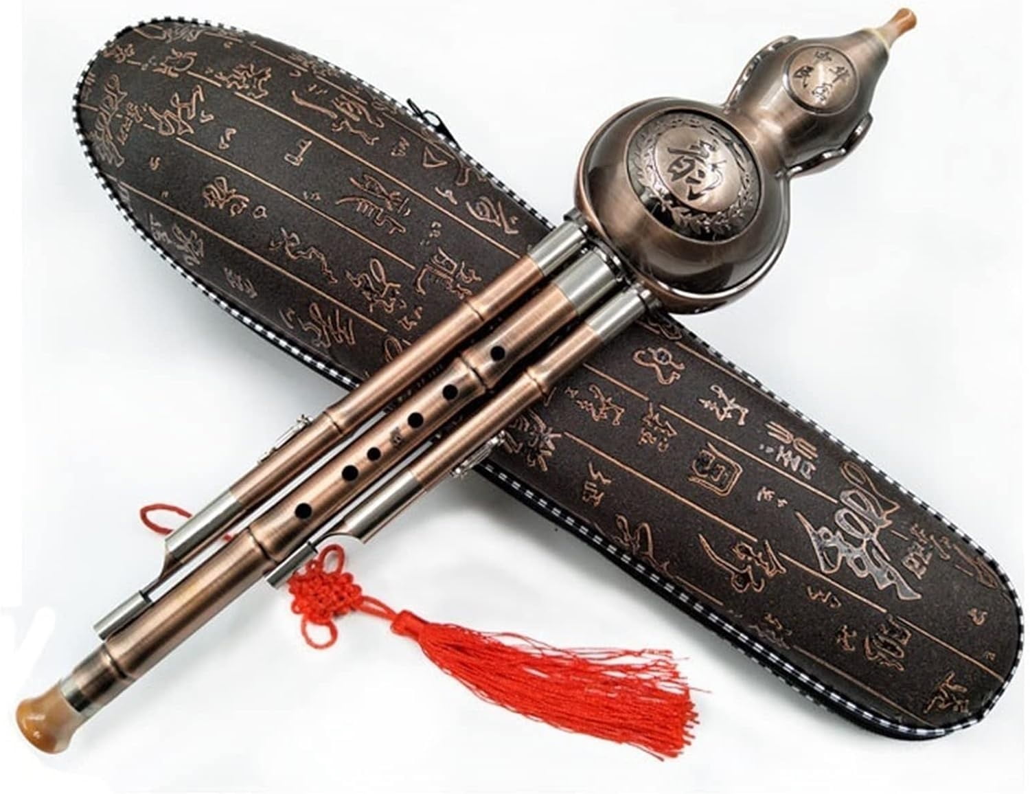 Metal Wire Drawing Chinese Hulusi Gourd Cucurbit Flute Ethnic Wind ...