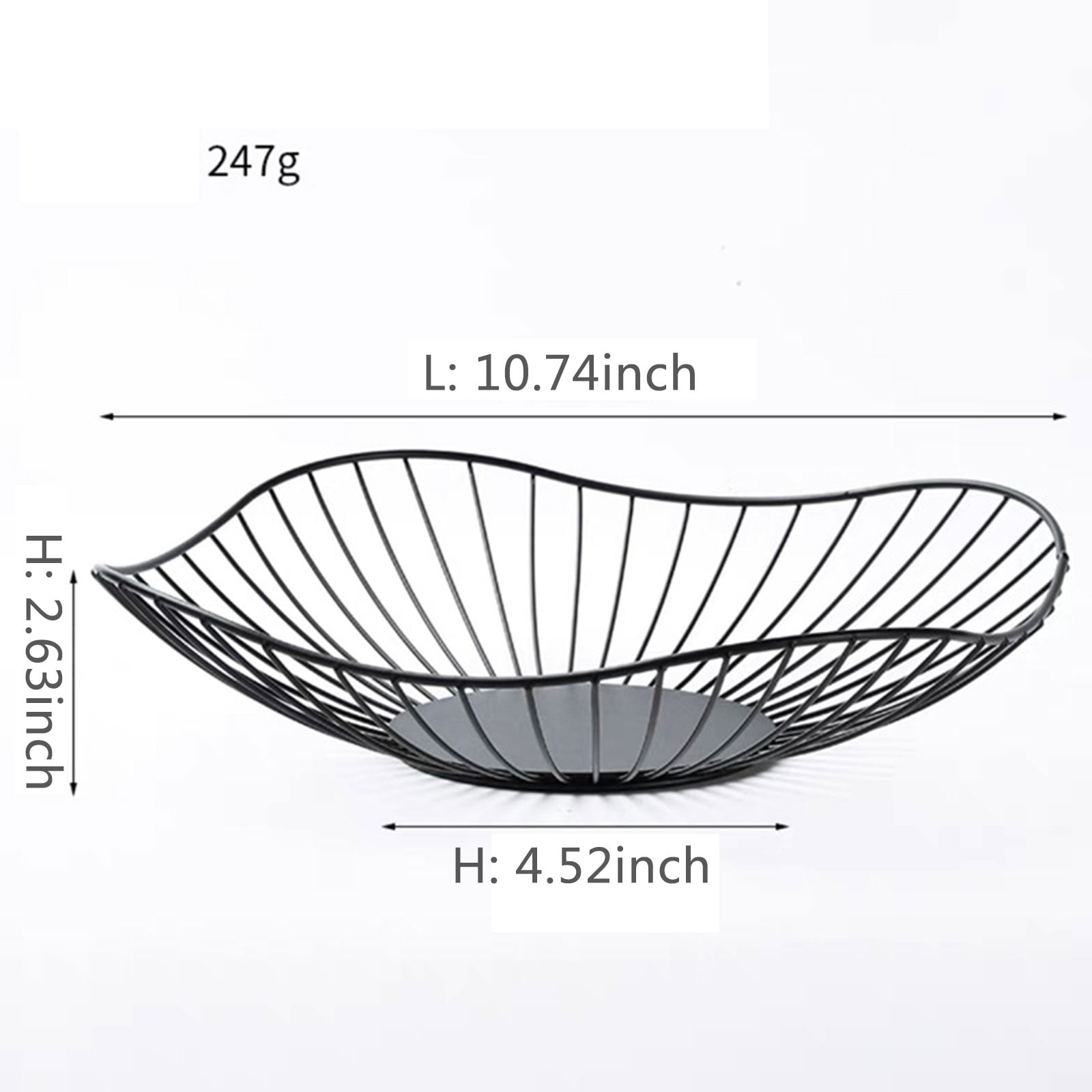 Metal Wire Fruit Basket, Creative Mesh Fruit Bowl, Round Metal Storage ...