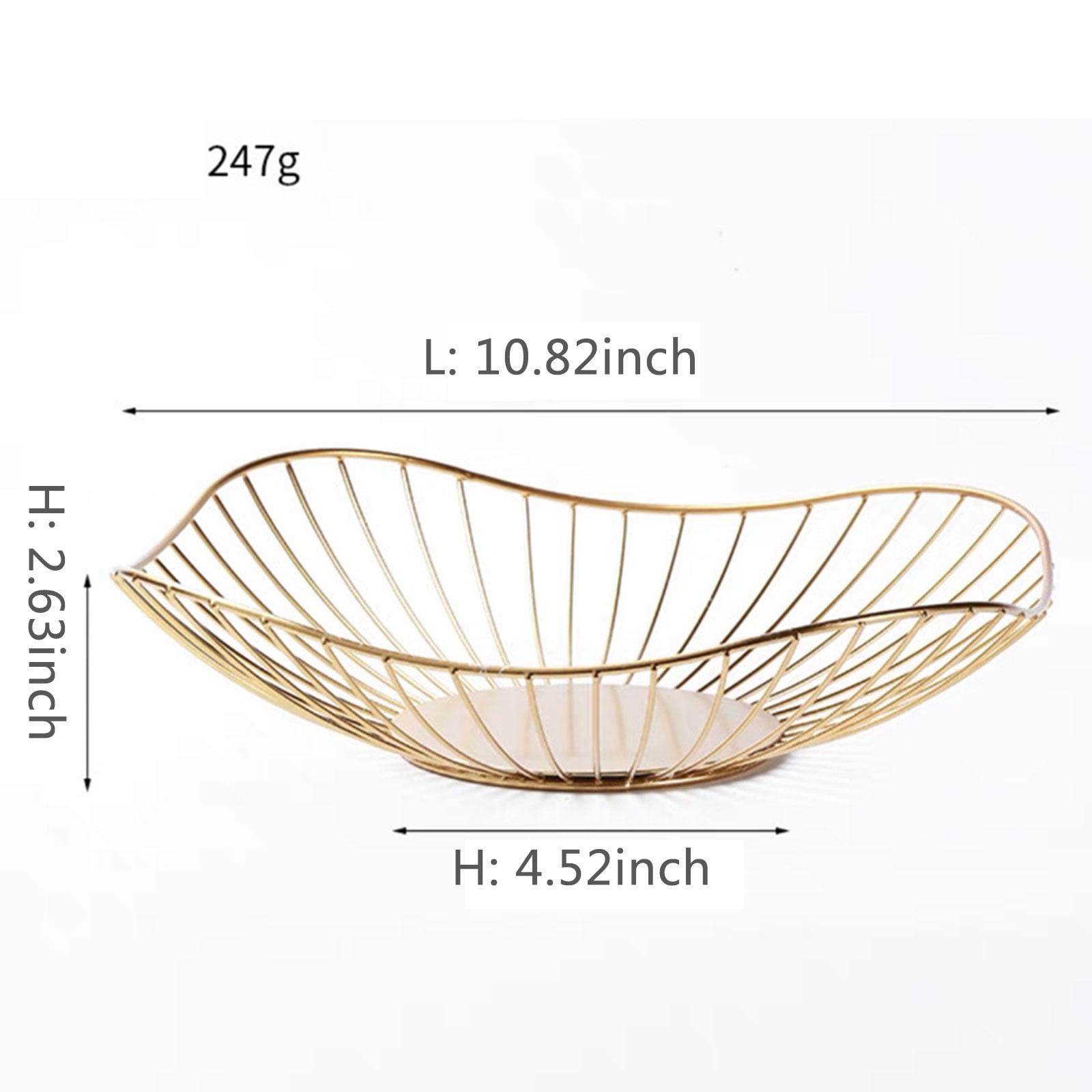 Metal Wire Fruit Basket, Creative Mesh Fruit Bowl, Round Metal Storage ...