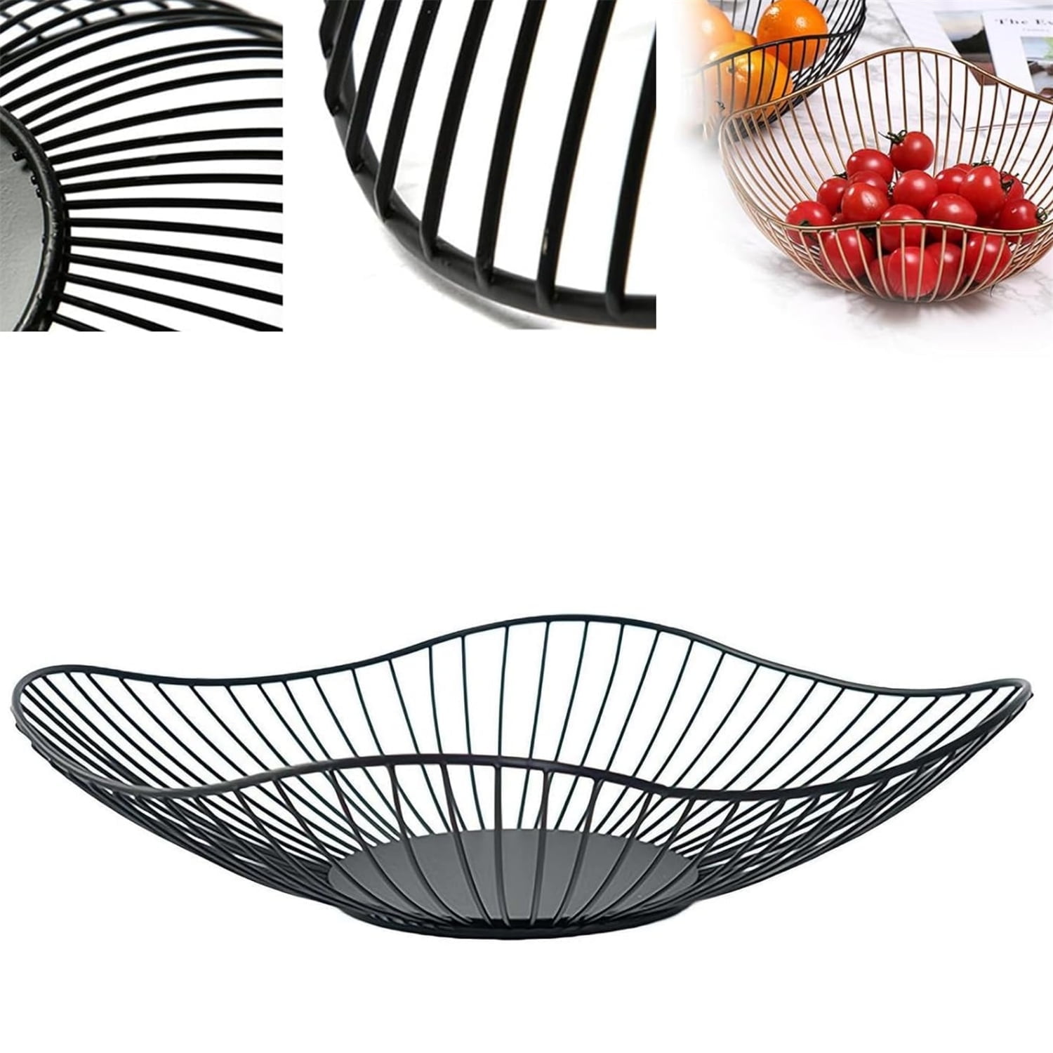 Metal Wire Fruit Basket - Fruit Serving Tray - Decorative Metal Frame ...